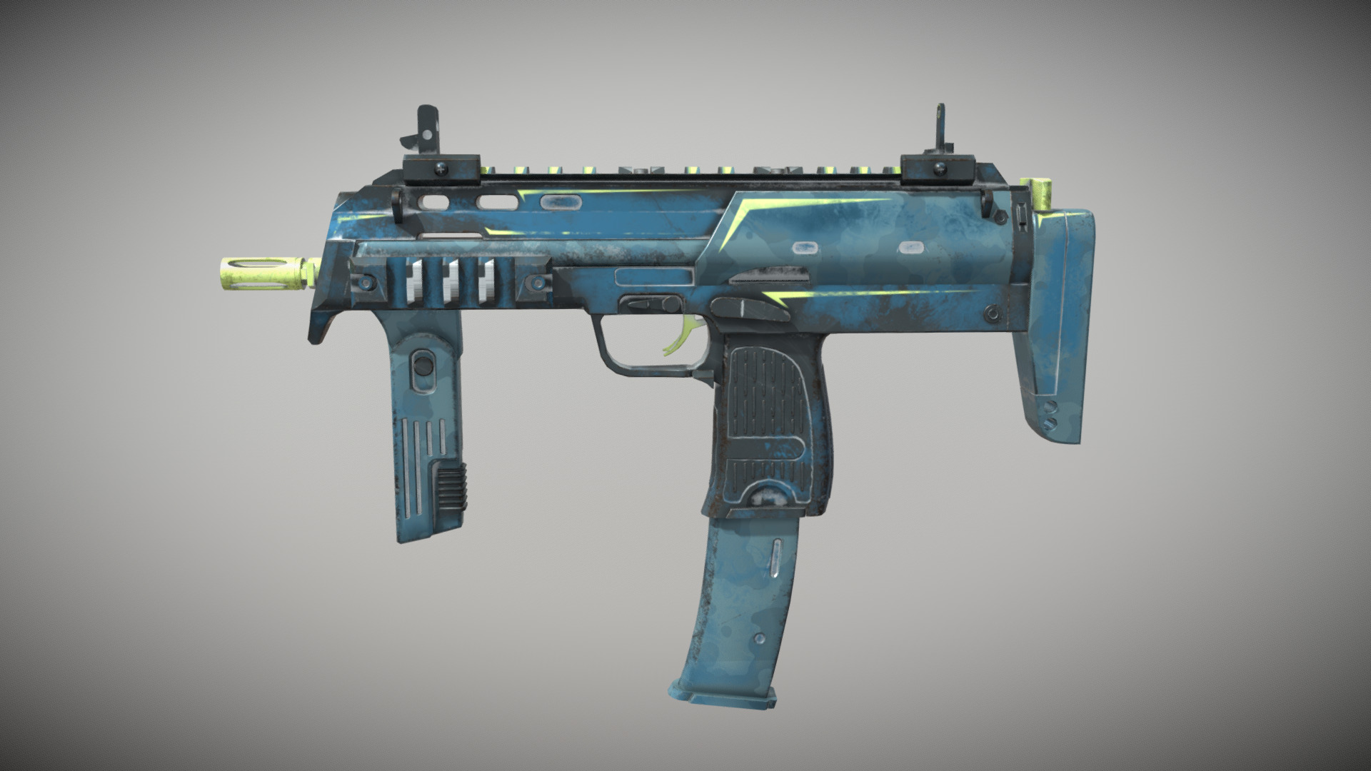 MP7 | Glacier Elite - 3D model by dwayne_ [56fd627] - Sketchfab
