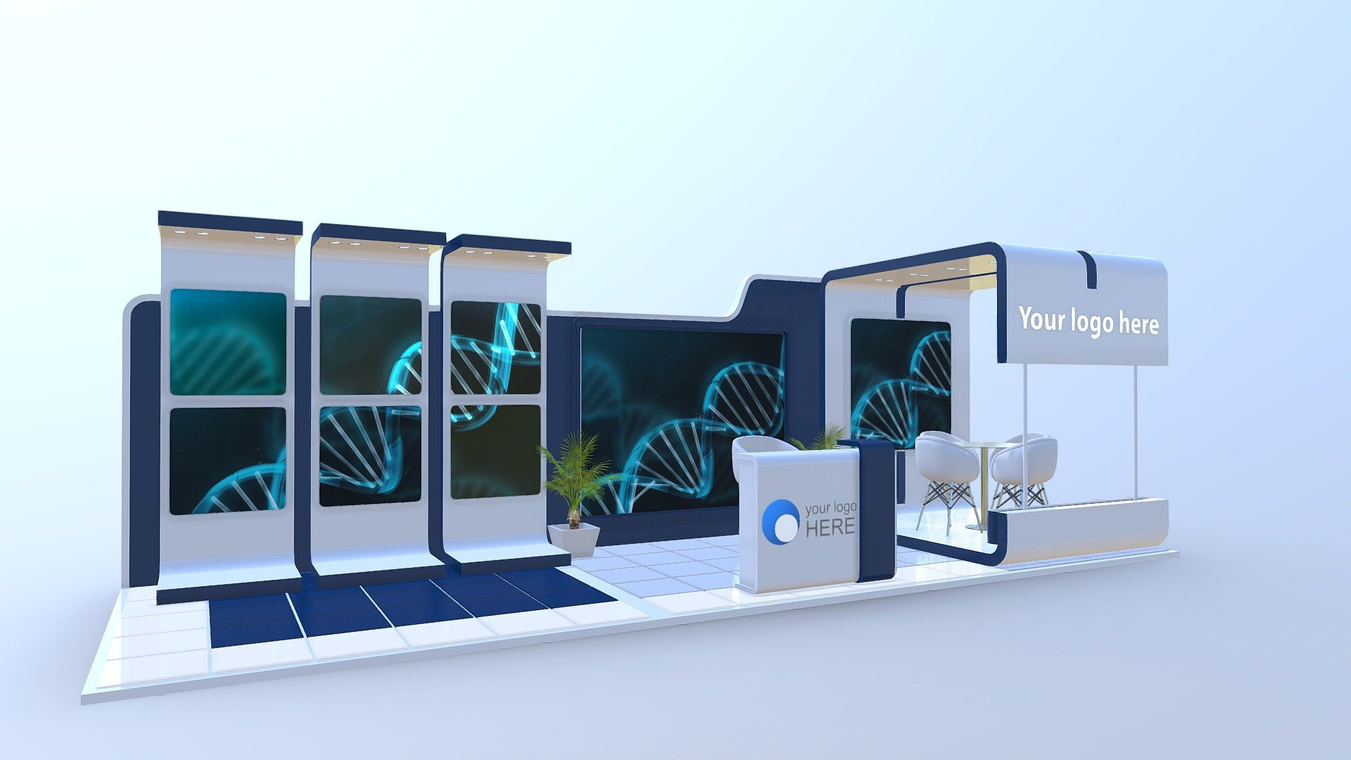 Randare Stand Expozițional Design Personalizat - 3D model by ...