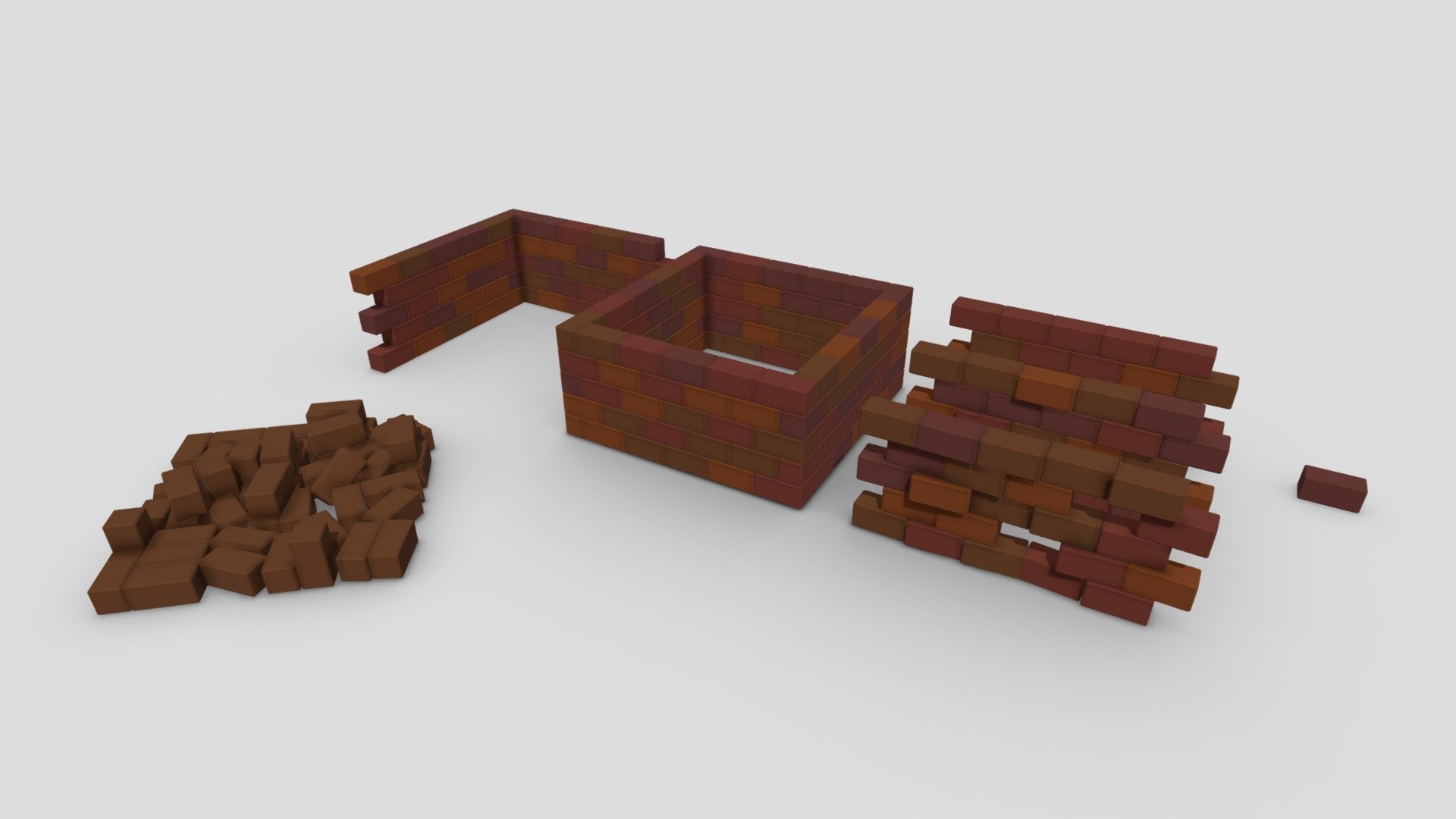 Low-Poly Modular Brick Wall Mini Pack - Download Free 3D model by ...