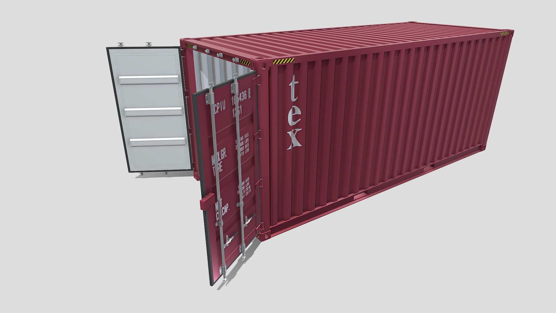 20ft Shipping Container Tex v1 - Buy Royalty Free 3D model by ...