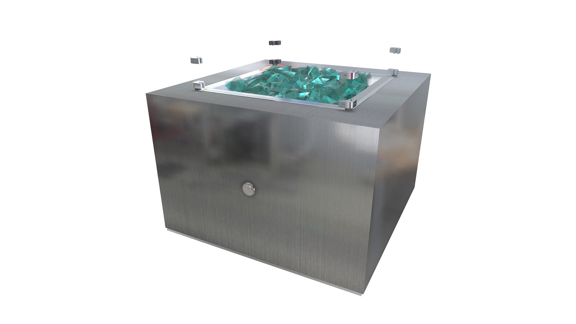 Forma Cube Square Fire Pit-Stainless - 3D model by Formluxe [5712a74 ...