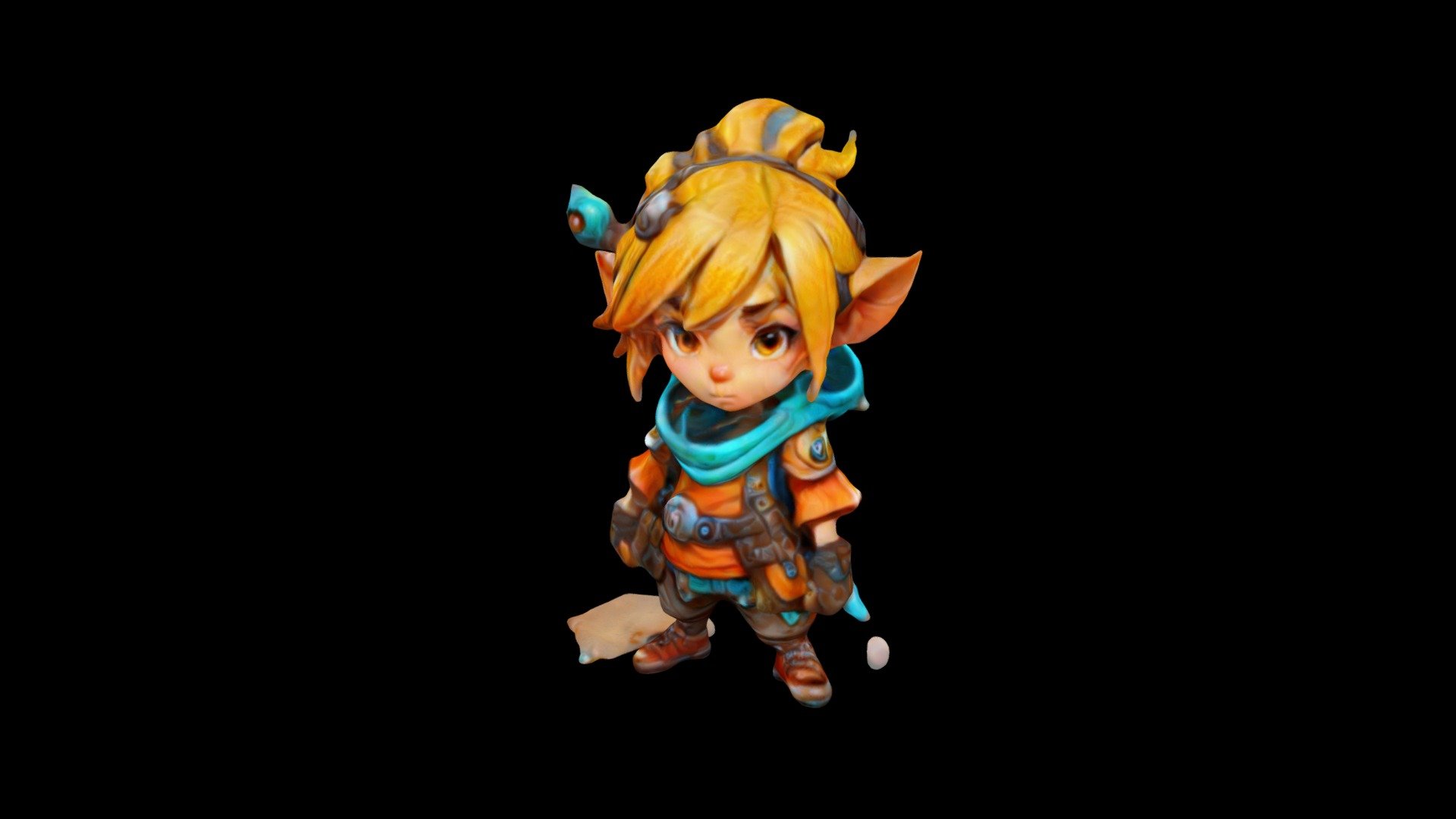 a blonde haired character wearing an orange shir - Download Free 3D ...