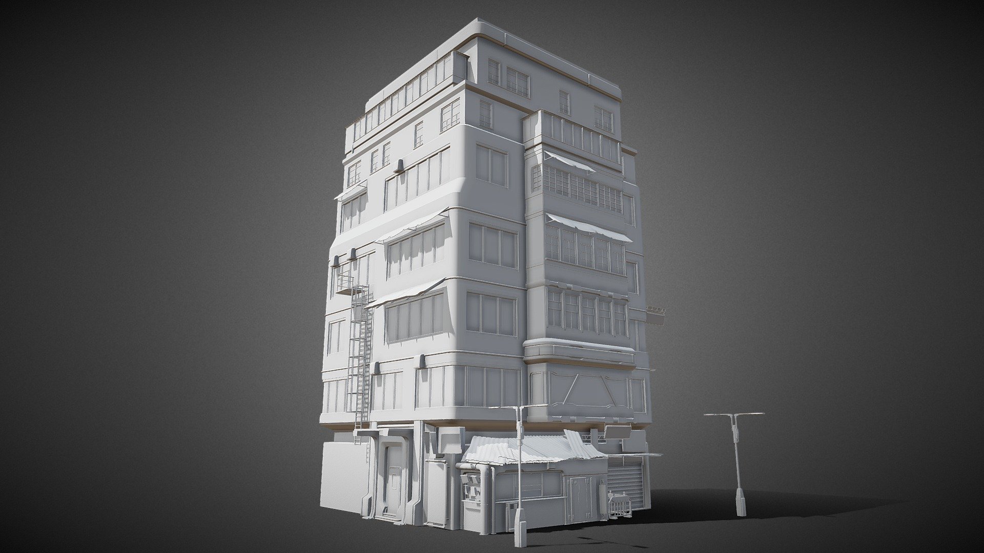 Modular Cyberpunk Building - Buy Royalty Free 3D model by carlcapu9 ...