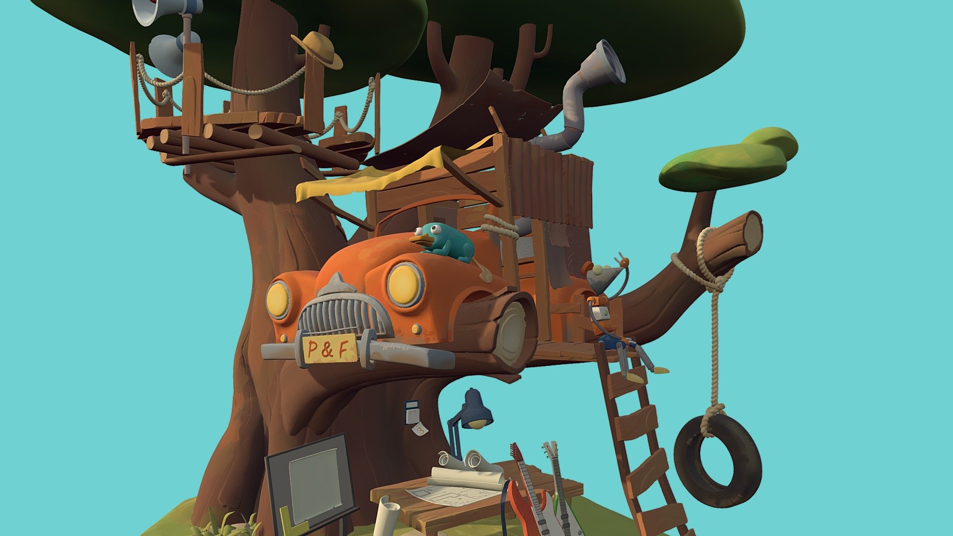 Phineas and Ferb treehouse - 3D model by Adrijana Bohinc (@Adrijana ...