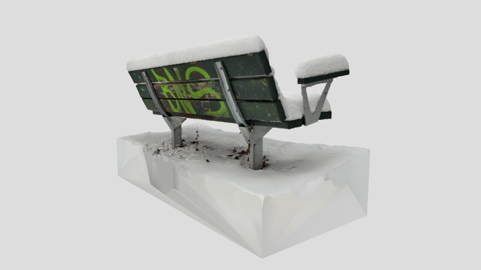 Snow covered bench - Download Free 3D model by Colin.Greenall [57239ee ...