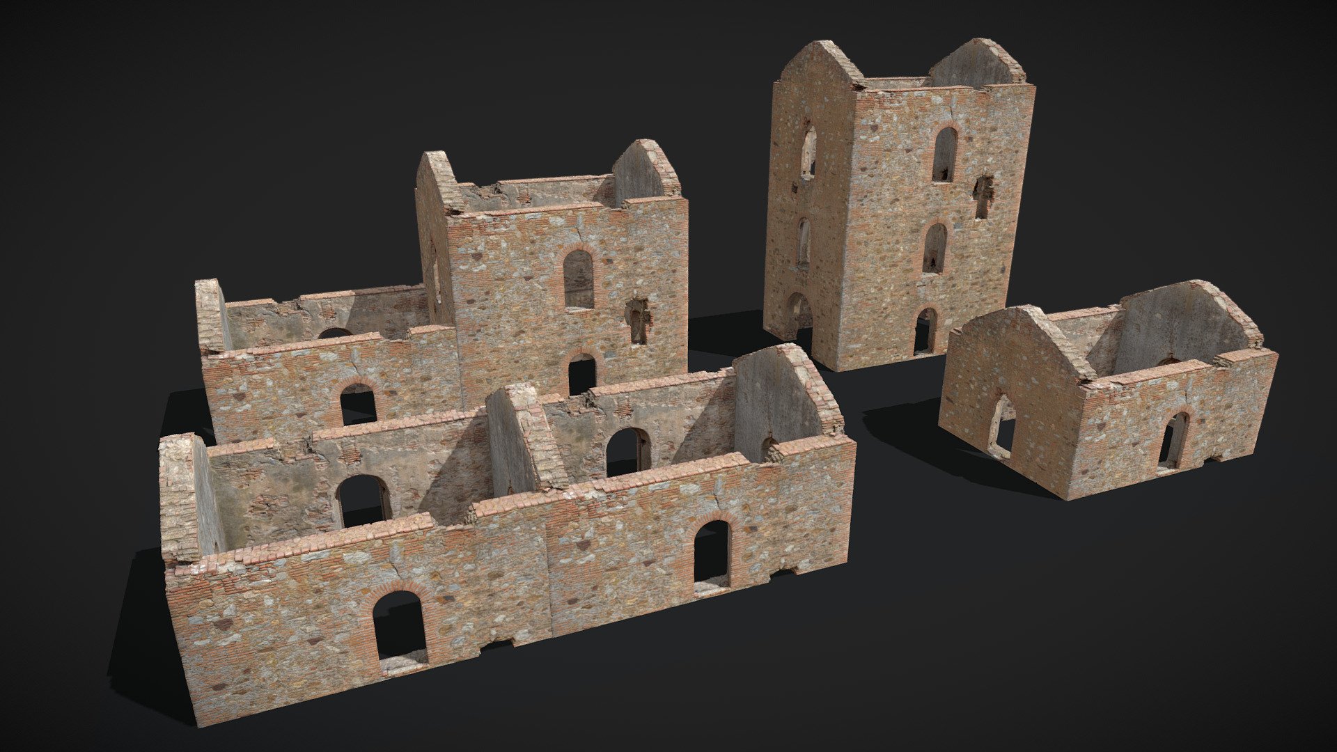 Brick House Ruins PBR Scan - Buy Royalty Free 3D model by Per's Scan ...