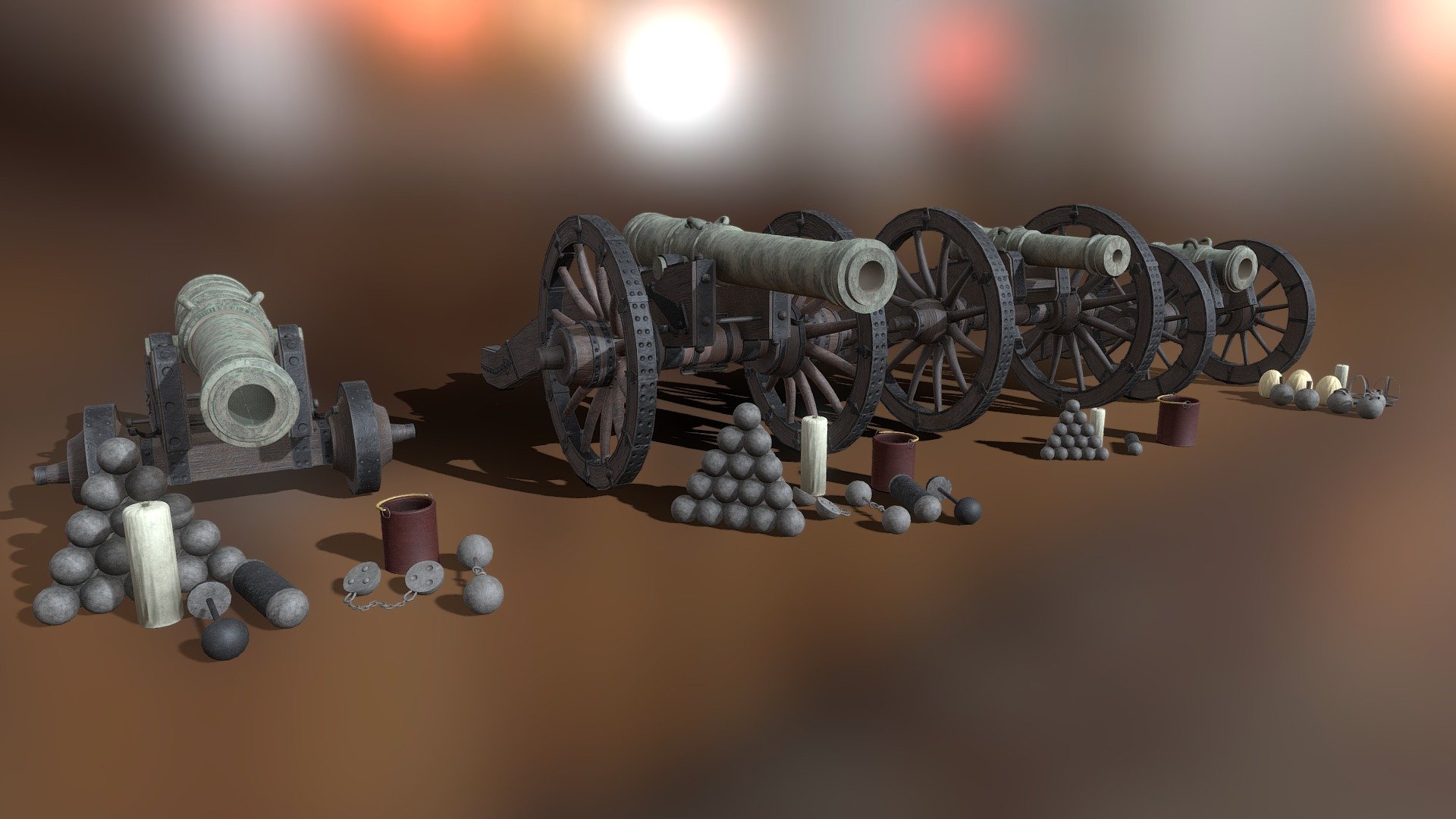 17th century cannons - 3D model by visualdimension [57290f4] - Sketchfab