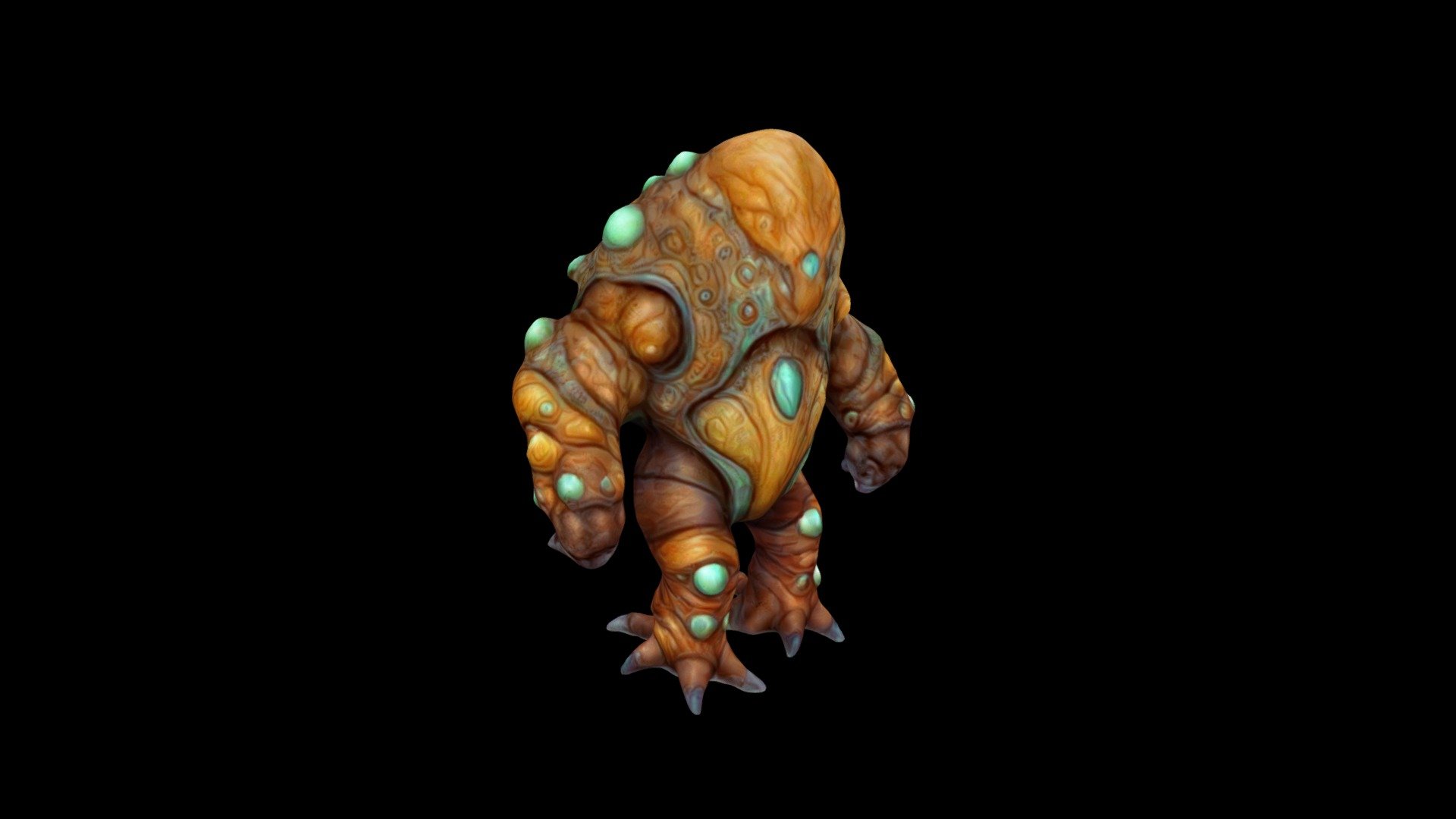 a brown monster with a bumpy texture it has a la - Download Free 3D ...