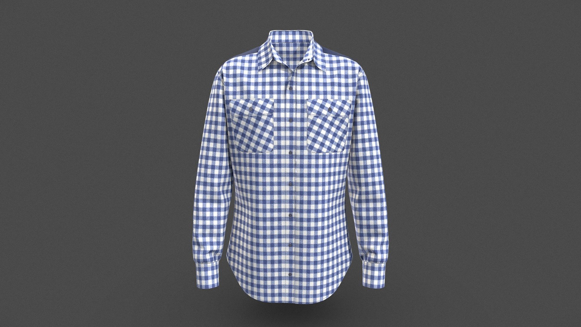Men Full Sleeve Apparel Check Fashion Shirt - Buy Royalty Free 3D model ...