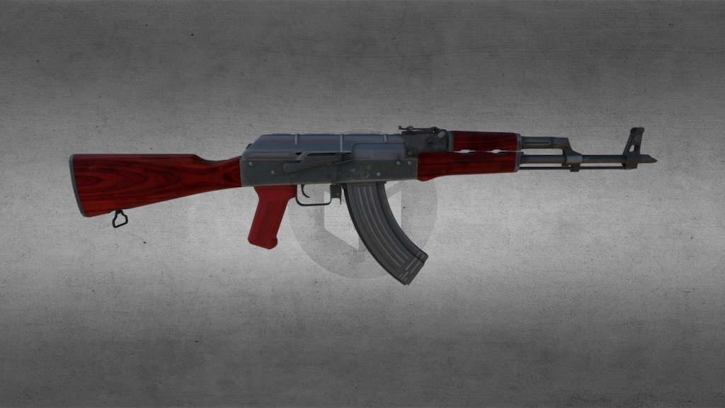 AKM-44 Russian Rifle - 3D model by Nick Button (PolyKinetic ...
