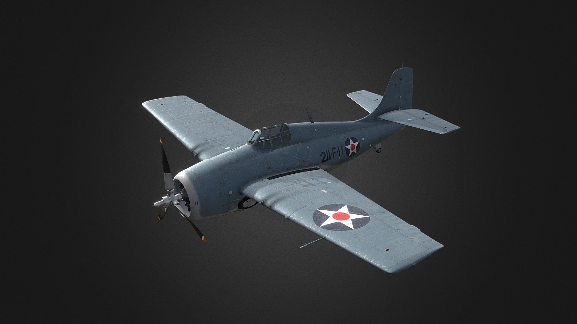 F4F-3 Wildcat, VMF-211 Wake Island - Buy Royalty Free 3D model by ...