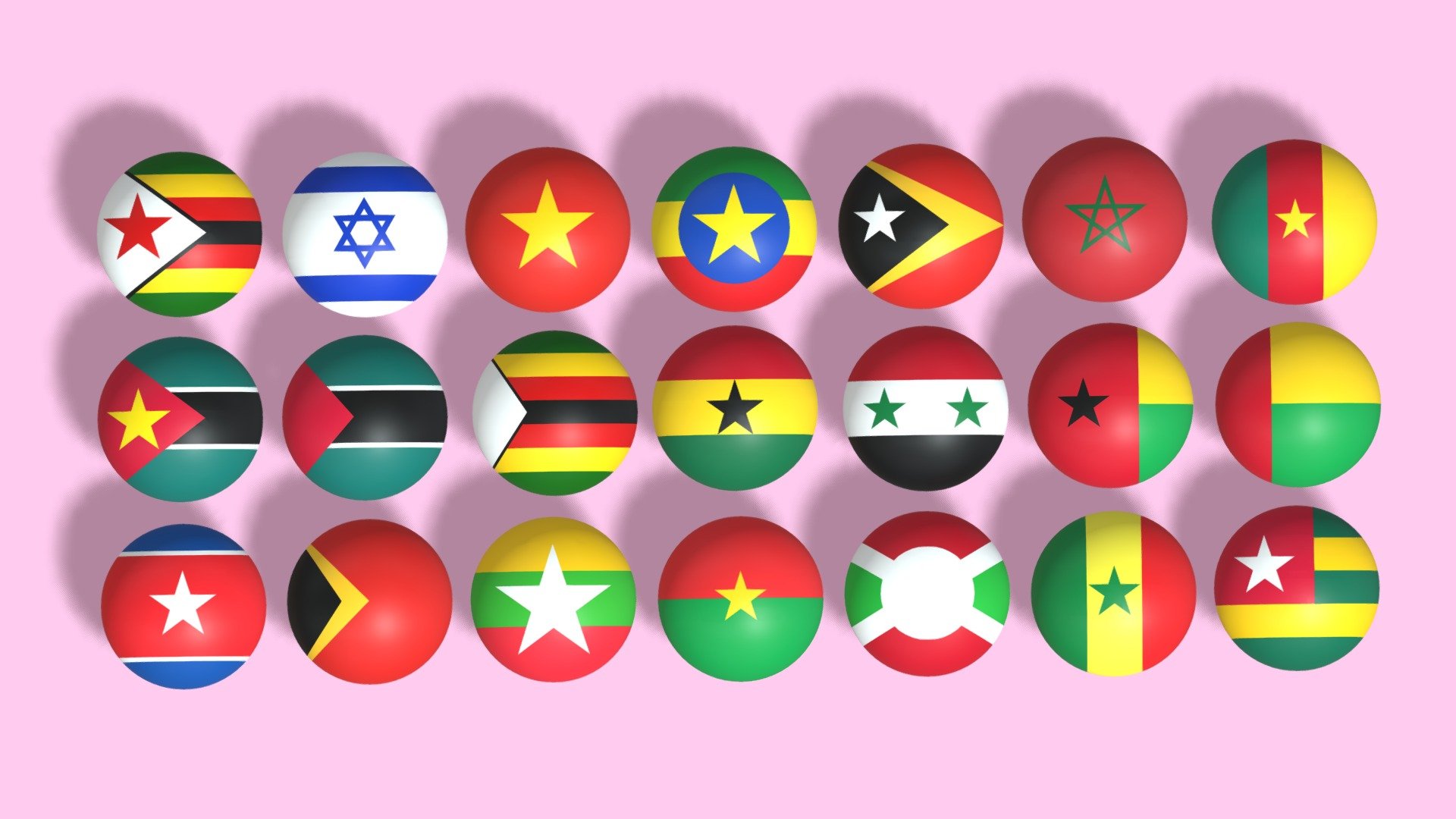Flag Of Ball Collection 10 - Buy Royalty Free 3D model by Philip Storm ...