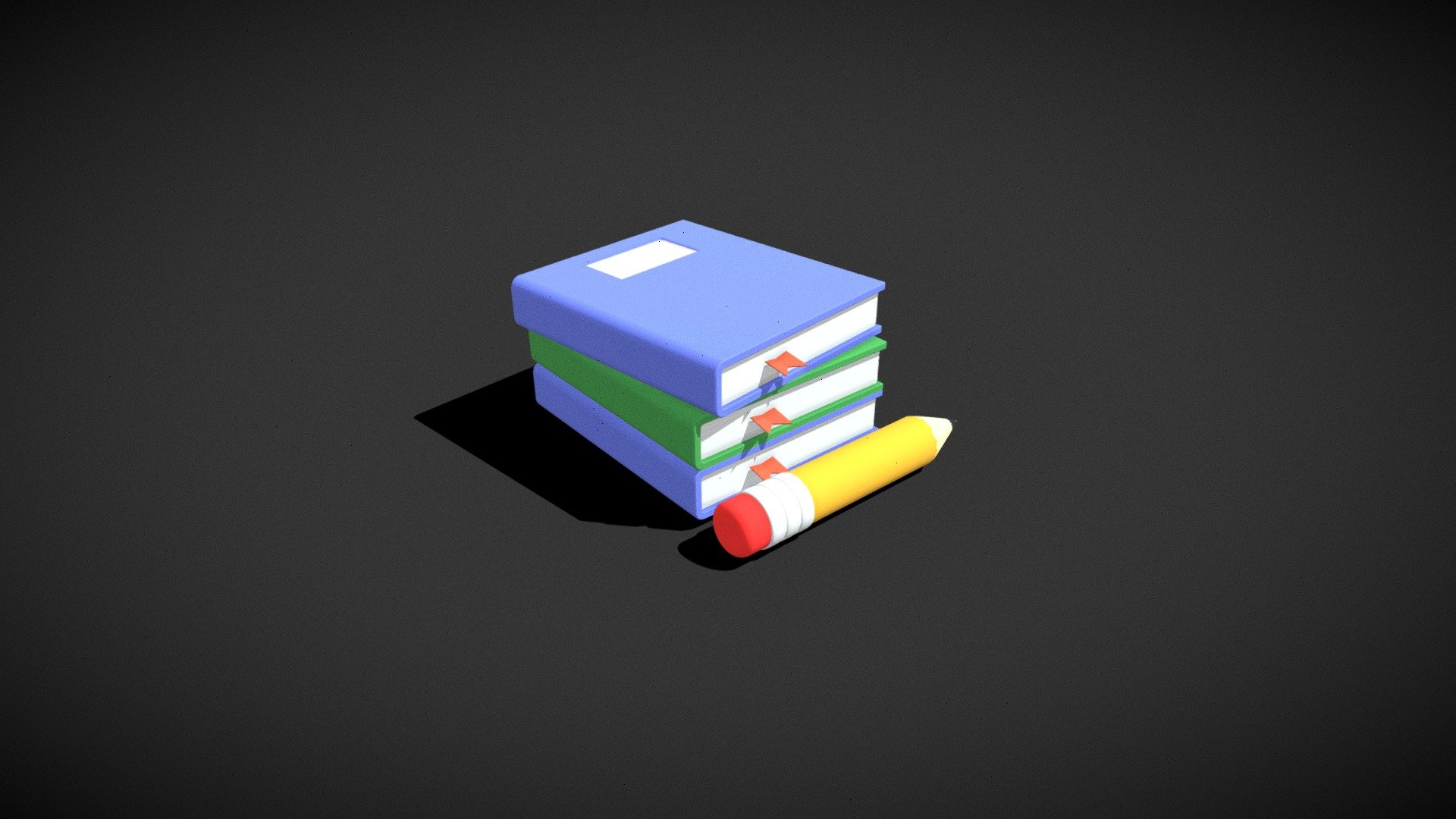 3D book and pencil object - Download Free 3D model by MZA3DDesign ...