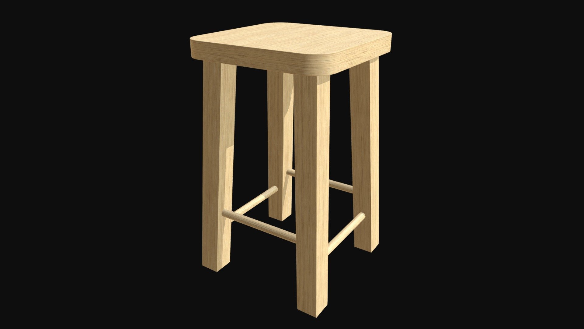 Wooden stool - Buy Royalty Free 3D model by FrancescoMilanese [574a198 ...
