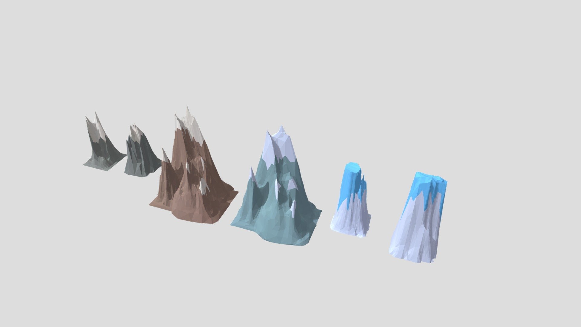 low poly environment landscape - winter - big - Buy Royalty Free 3D ...