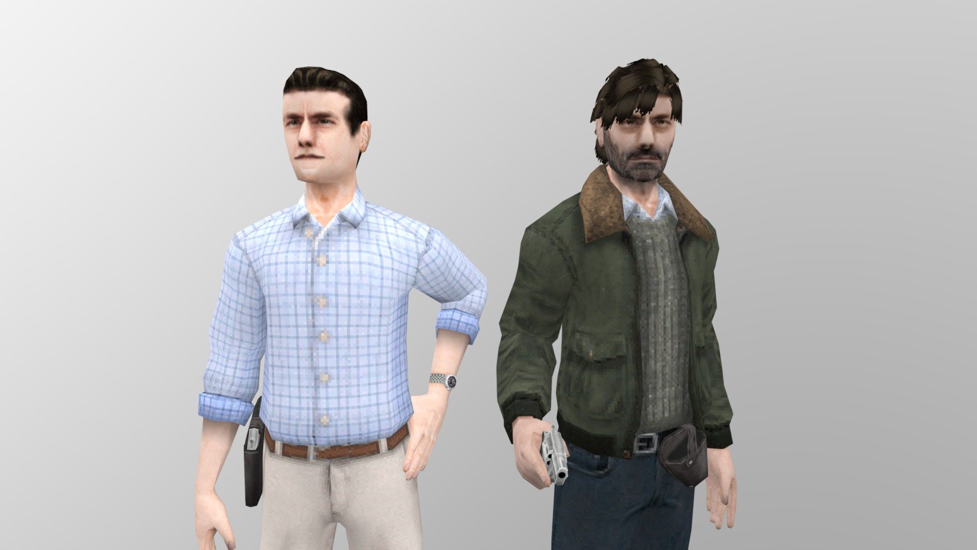 90s Detective - PS1 Style Character (Commission) - 3D model by ...