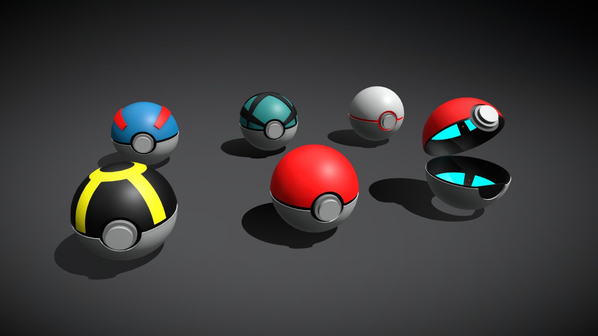 Pokeballs - 3D model by alexnoiseless [5764bf3] - Sketchfab