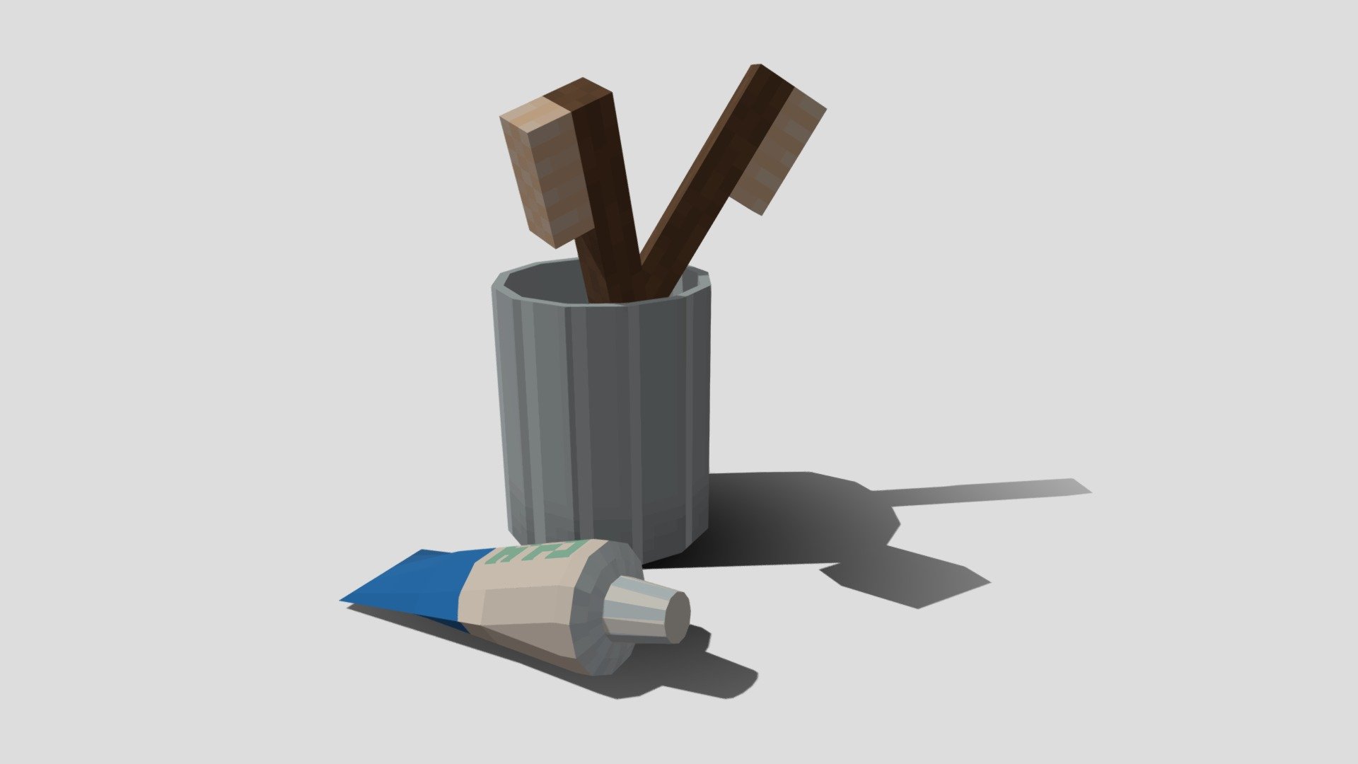 toothbrushes and a toothpaste - 3D model by Ferost (@Ferost21) [576b332 ...