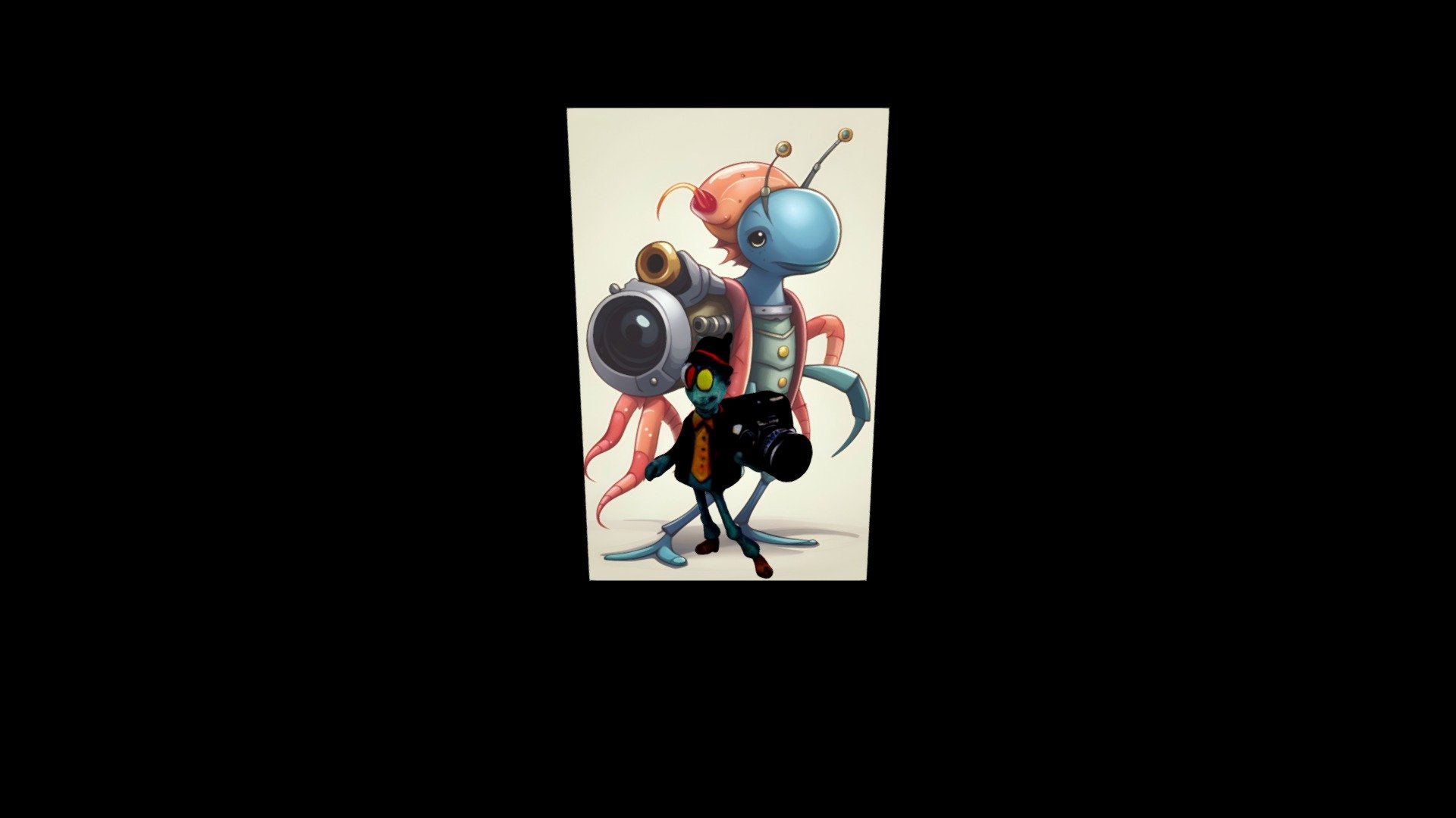 cartoon bug with a gun and a hat on, murloc tiny - Download Free 3D ...