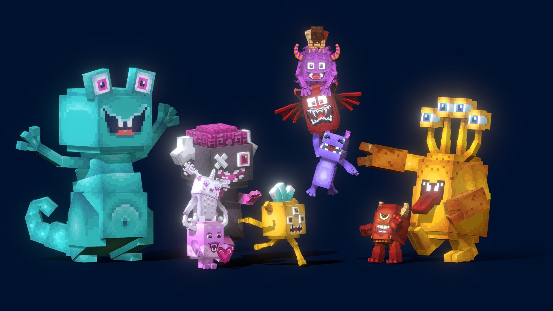 Minecarft Cute Monsters - 3D model by cazfps [5770a9d] - Sketchfab