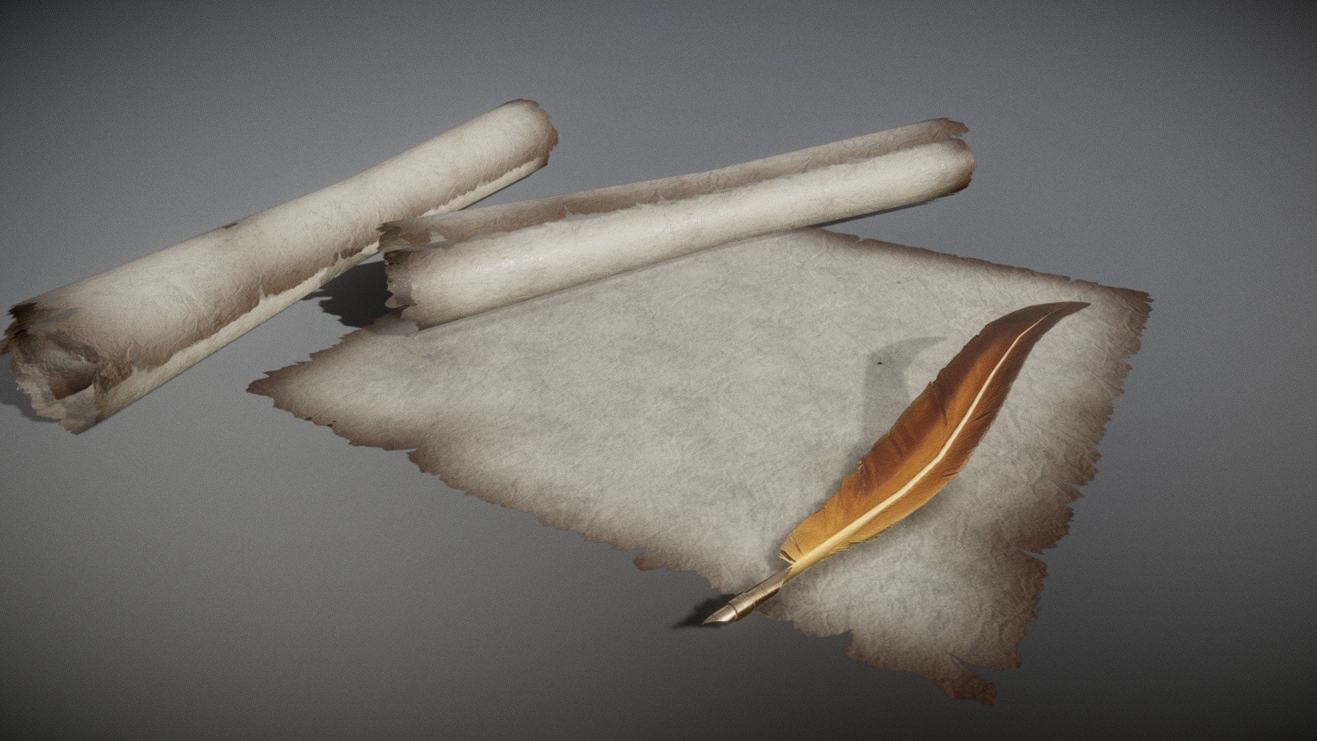 Pirate Calligraphy and map parchment - 3D model by be a fish (@be_a ...