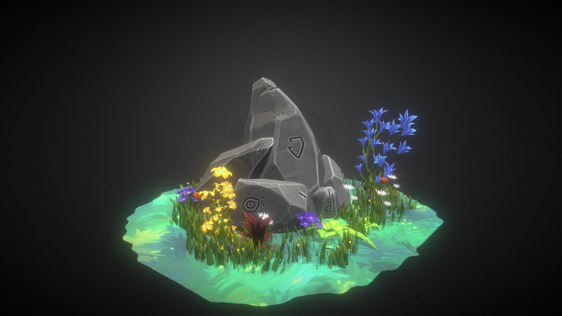 Runic Rocks - 3D model by KrAtoE [577a4a3] - Sketchfab
