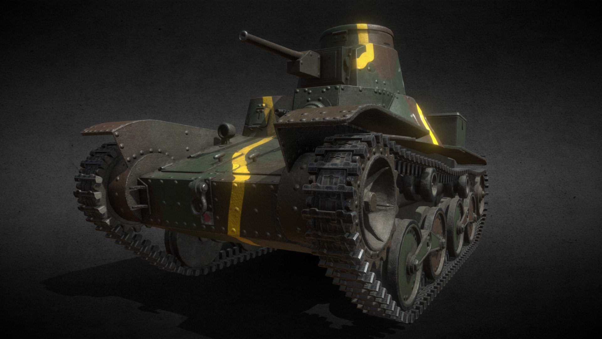 Type 95 Ha-Go (IJA Light Tank) - Buy Royalty Free 3D model by ...