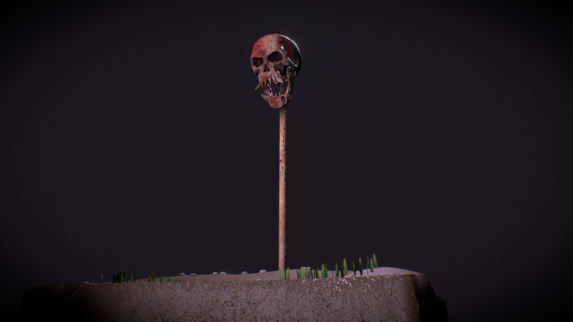 Bloody Orc Skull on a stick [Real Time] - 3D model by Josh Minko ...