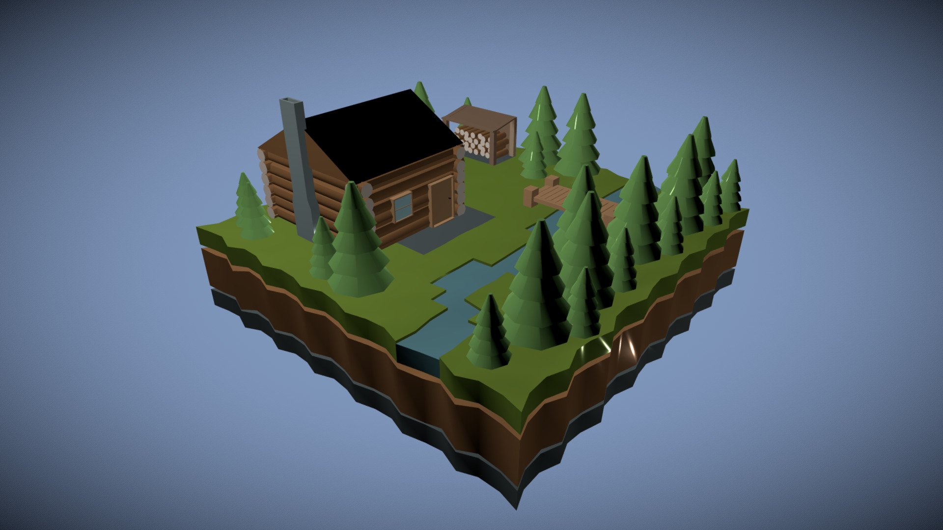 Cabin in the Woods - 3D model by Jen S Abbott (@jsabbott) [5781bf7 ...
