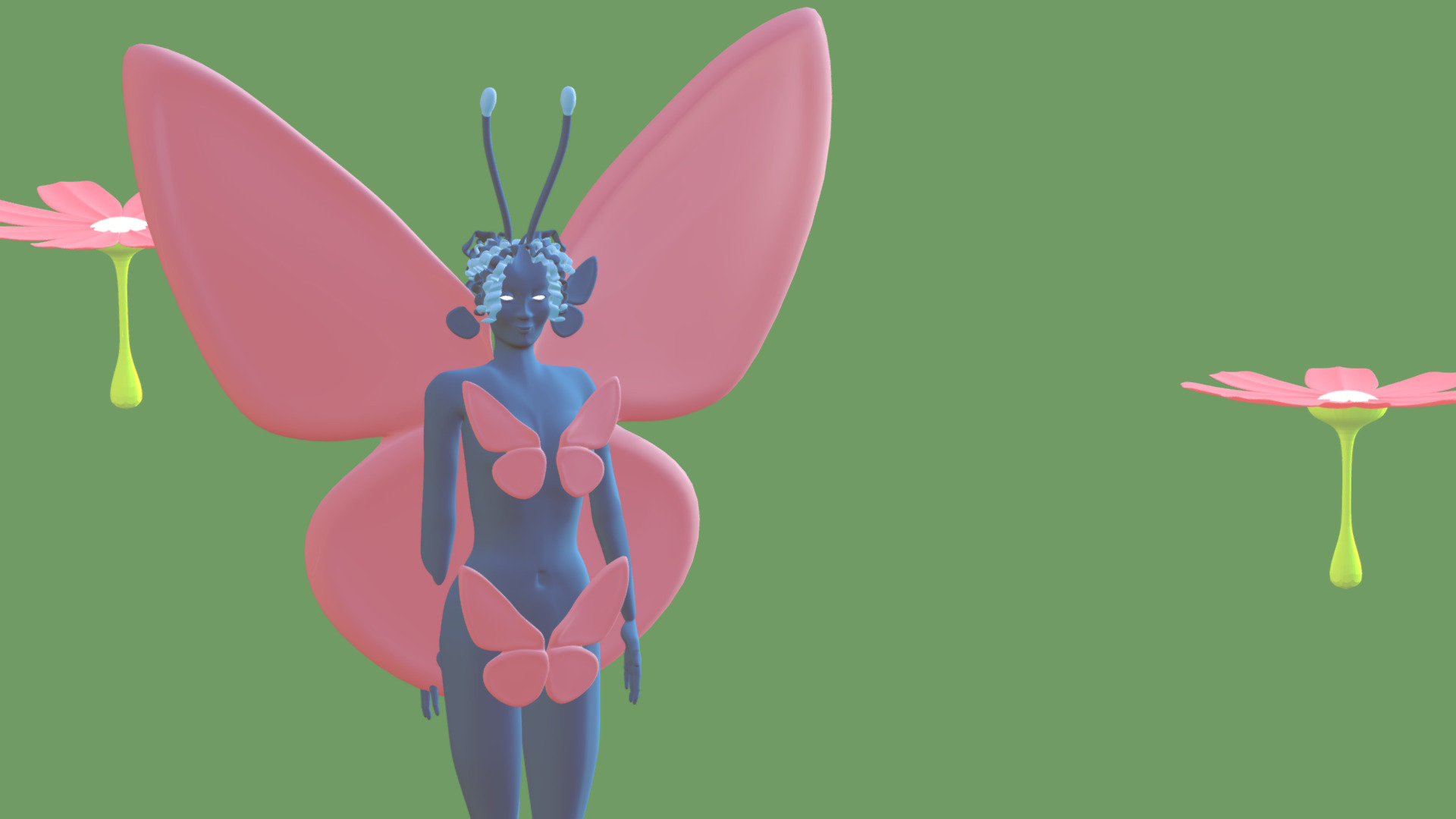 Butterfly girl - 3D model by Maria Jacobs (@m-aria) [57867dd] - Sketchfab