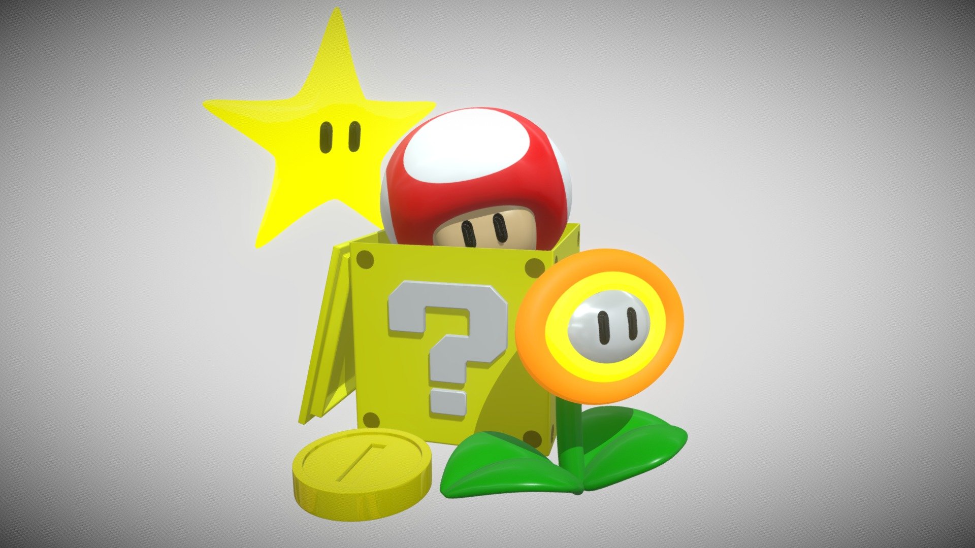 POWER-UPS MARIO - Buy Royalty Free 3D model by ablaze (@netoablaze ...