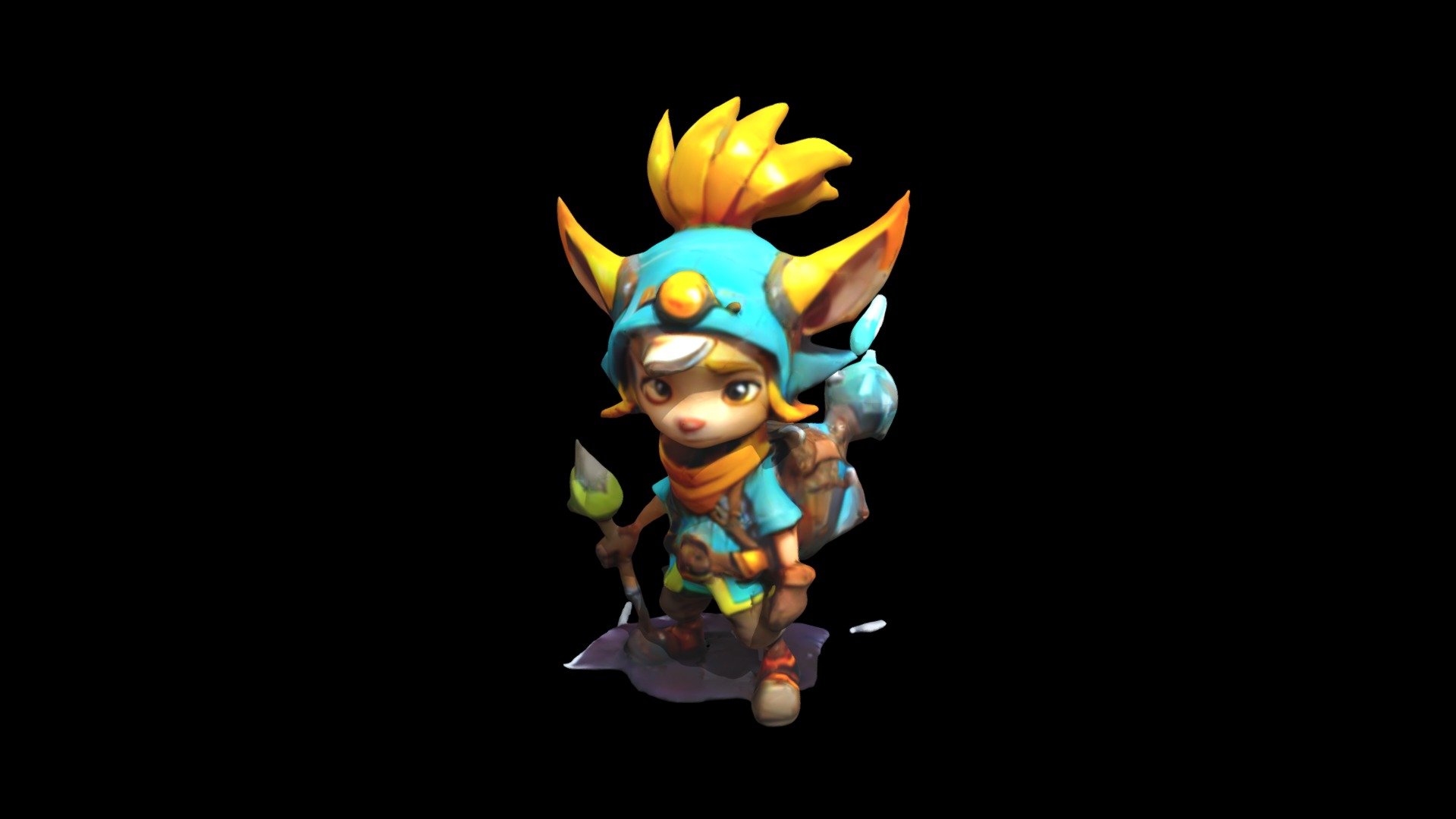 a cartoon character with a backpack and a bru - Download Free 3D model ...