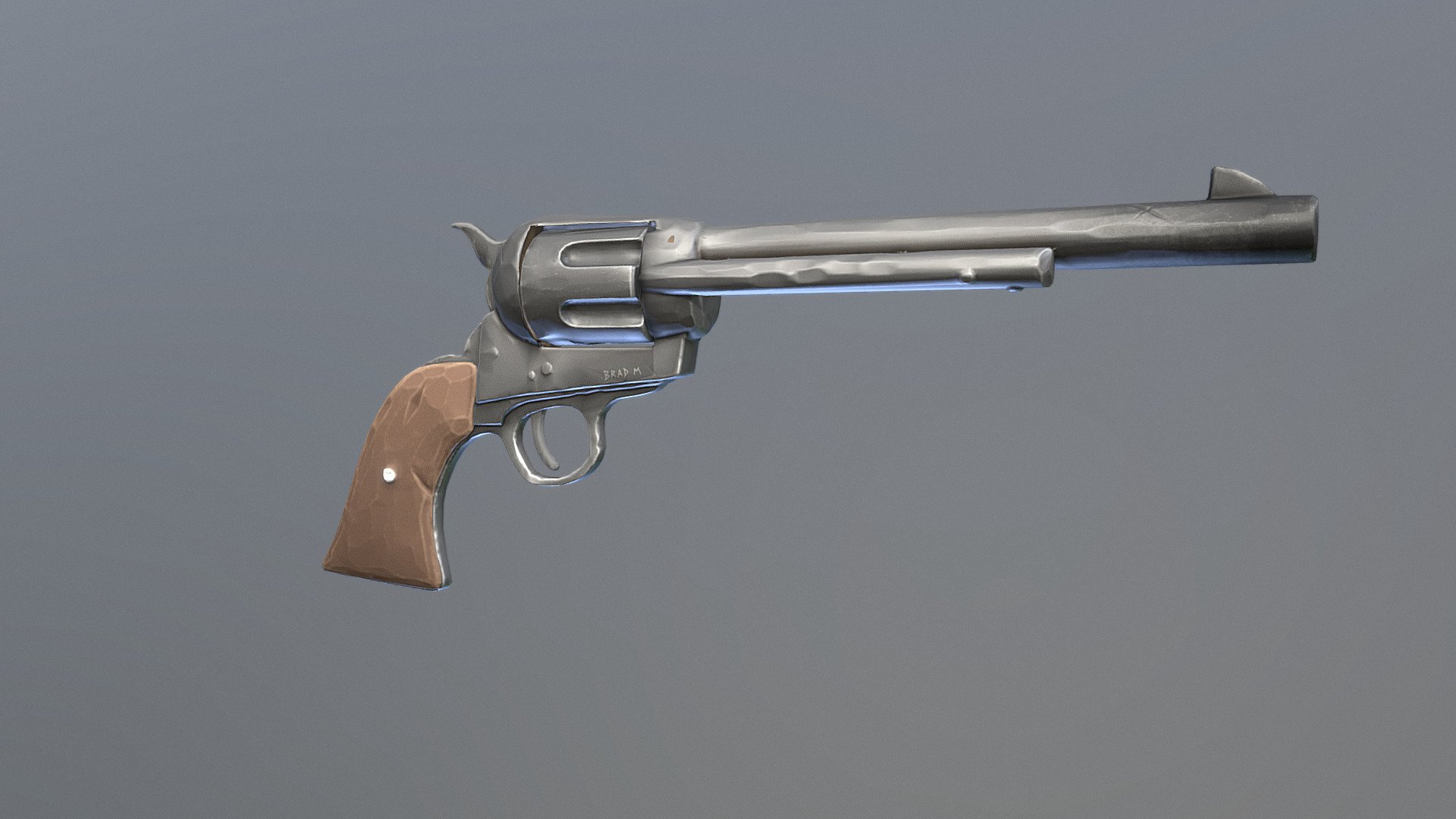 Stylized Revolver Pistol - 3D model by brad-morrison [579f20c] - Sketchfab