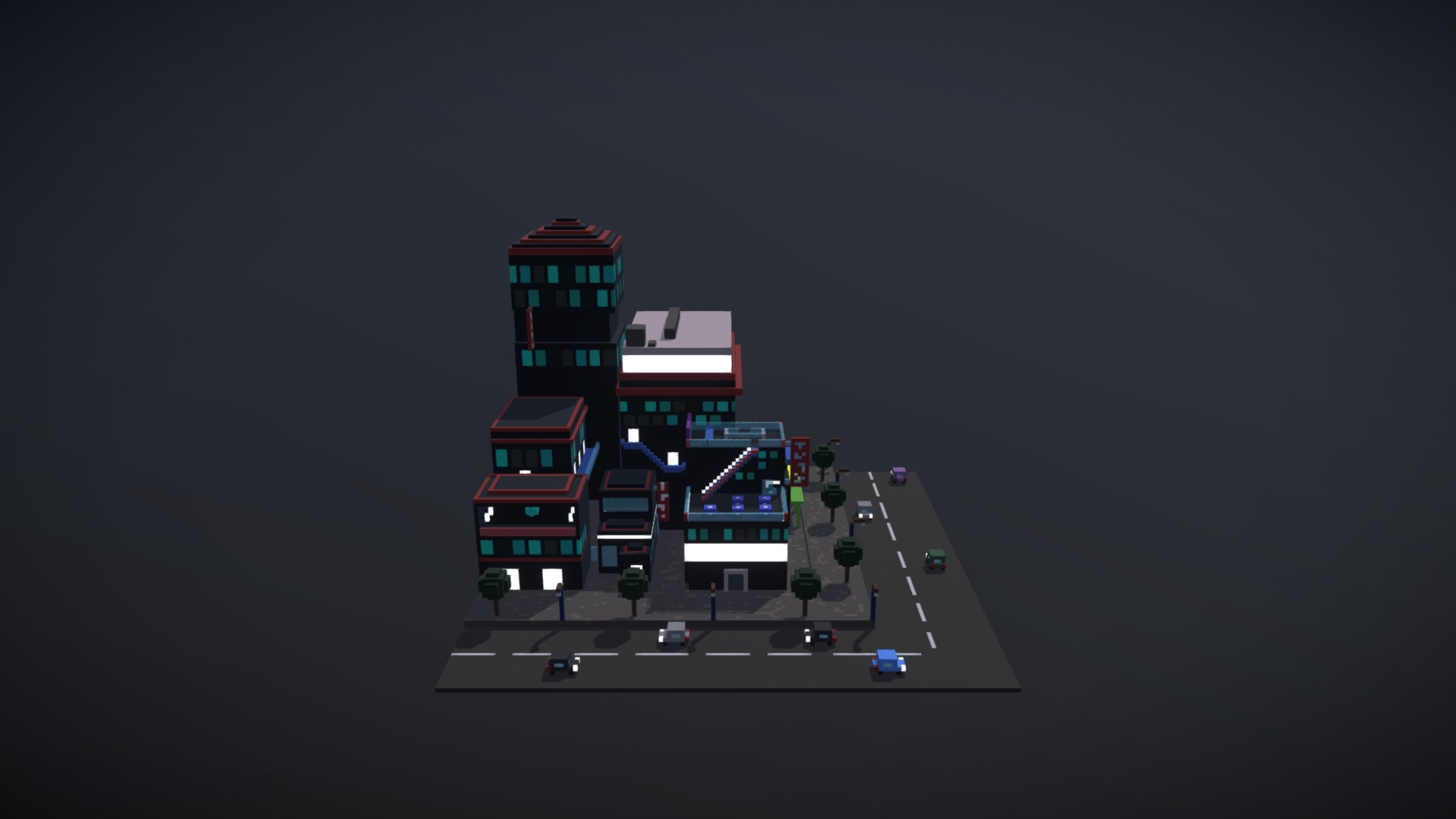 Neon city - 3D model by Jicnon647 [57a48bc] - Sketchfab