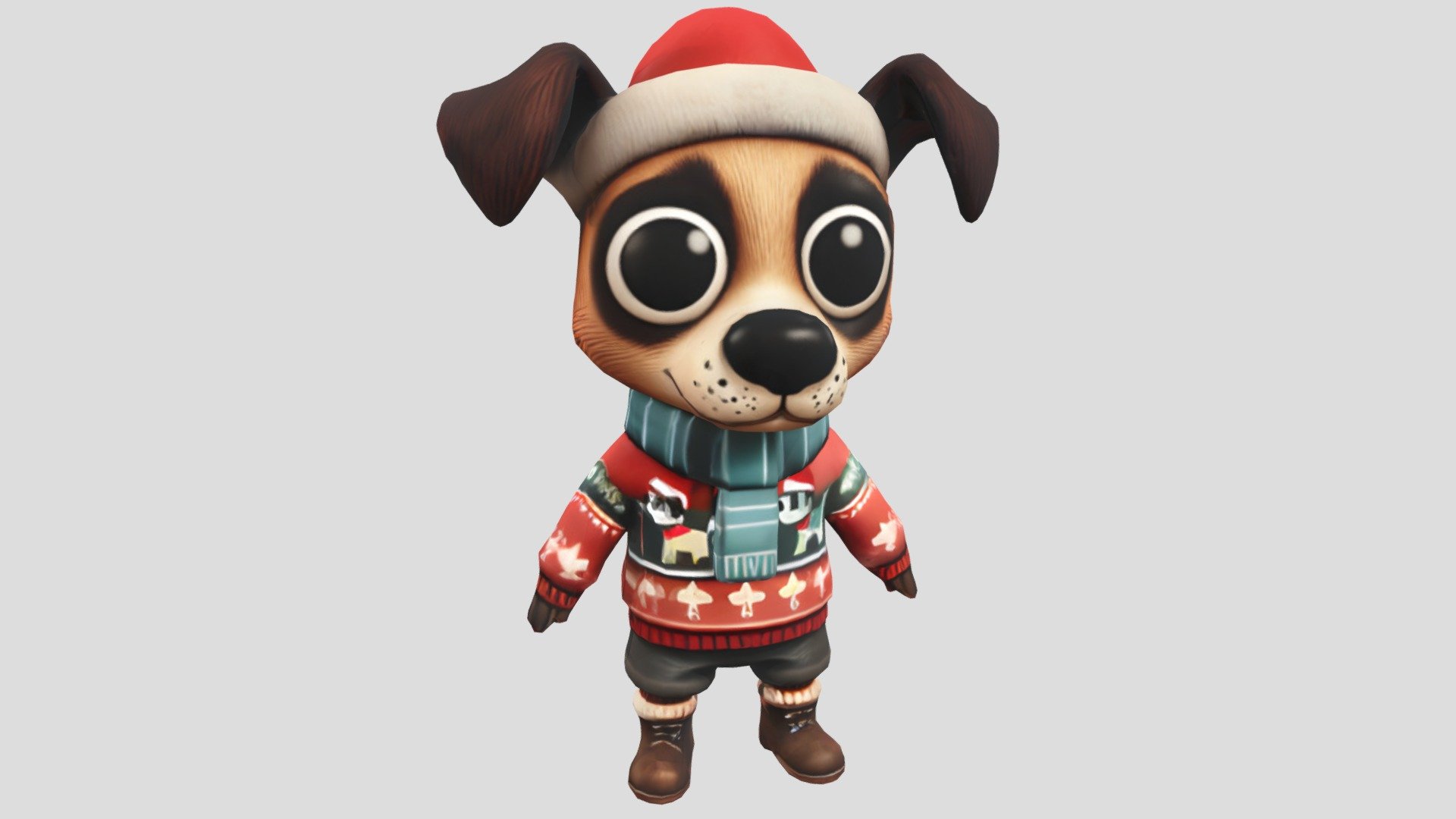 Buddy the Festive Pup Lowpoly Dog - 3D model by chelseaburnage [57b0e42 ...