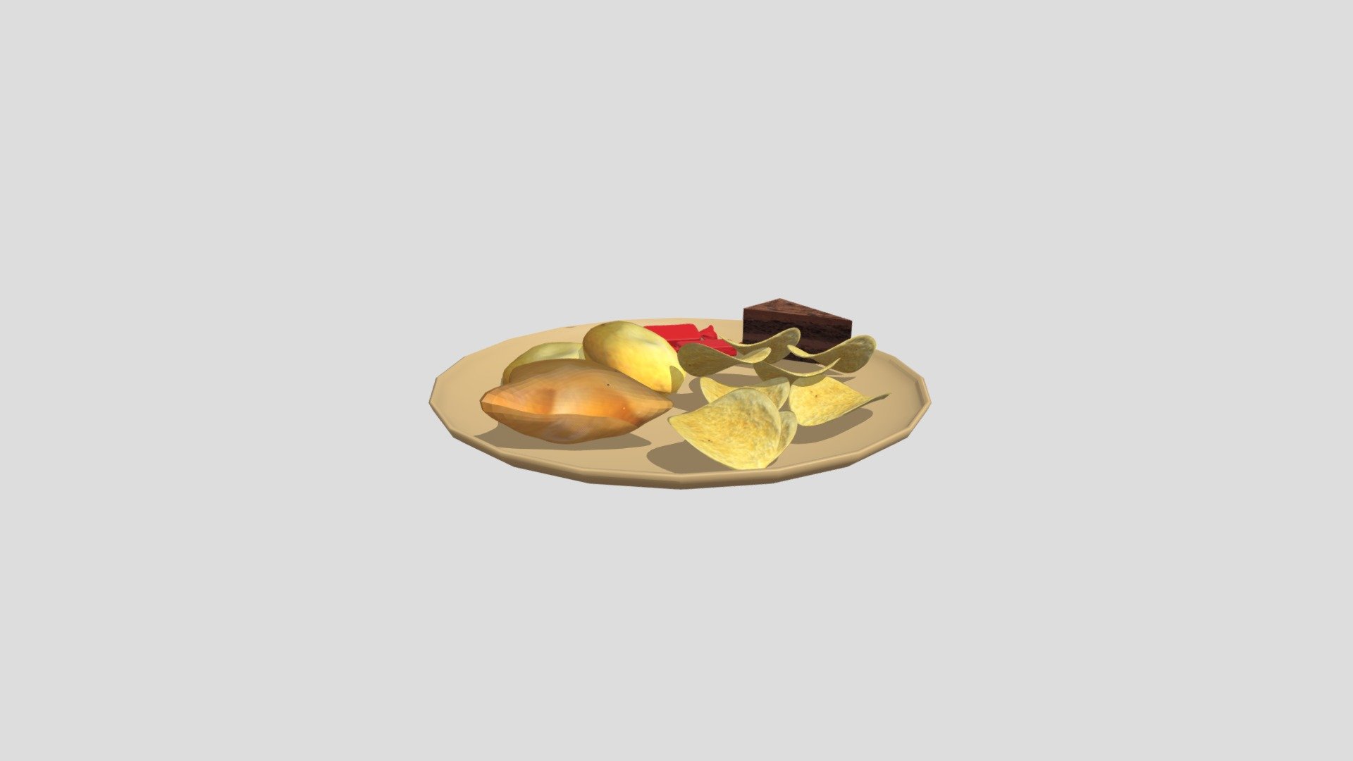 Samosa, Cake Snacks Plate - Download Free 3D model by ronchoqa [57baf38 ...