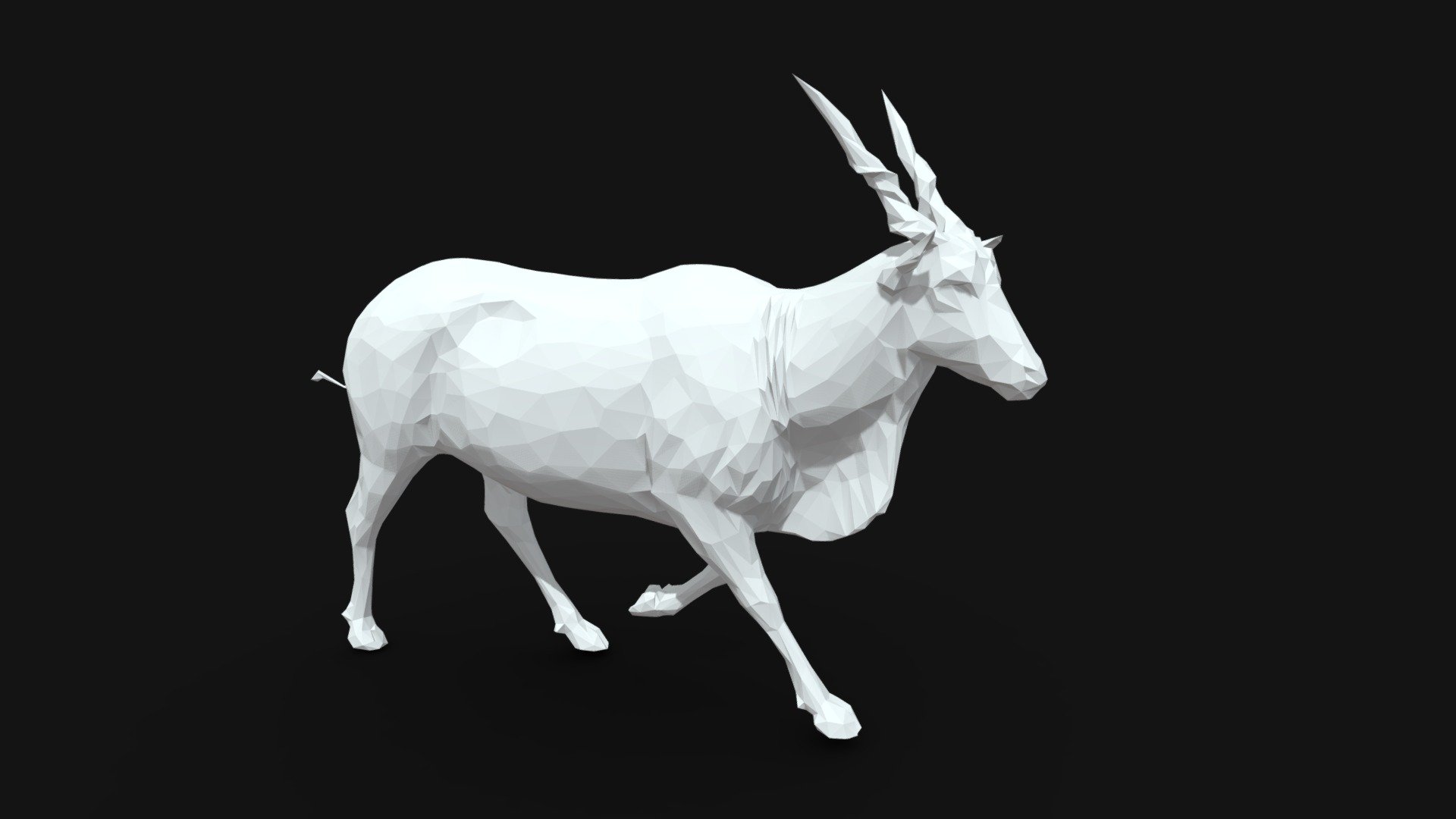Common Eland Low Res Flat Shaded - 3D model by The Rock Art Portal ...
