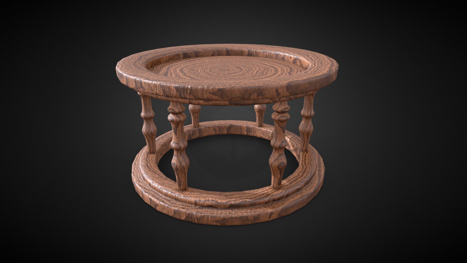 Wooden Circle Table - Download Free 3D model by Kenetics [57c42b7 ...