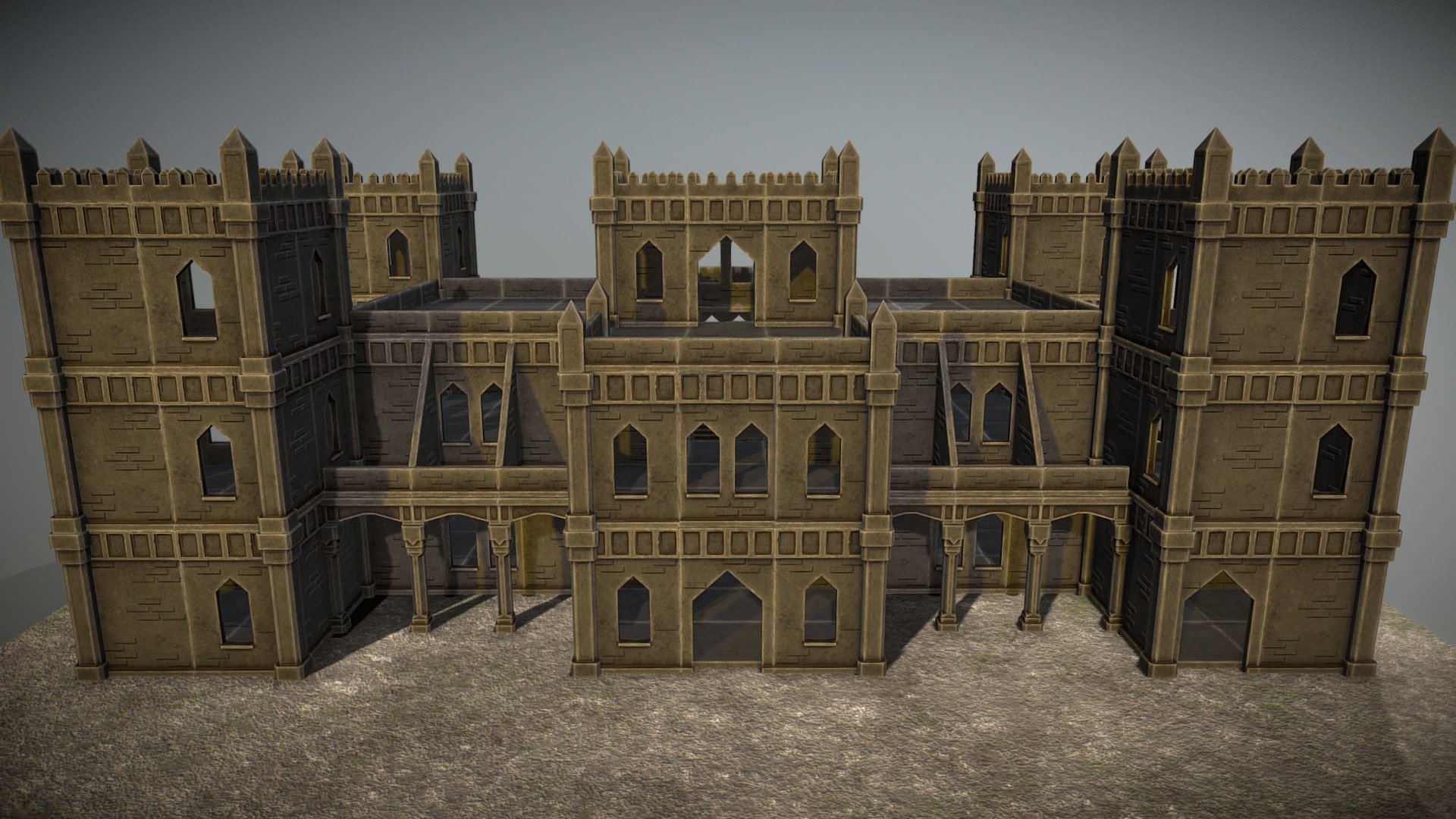 Low Poly Black Castle - Download Free 3D model by Bl4ckGh0st [57cd59c ...