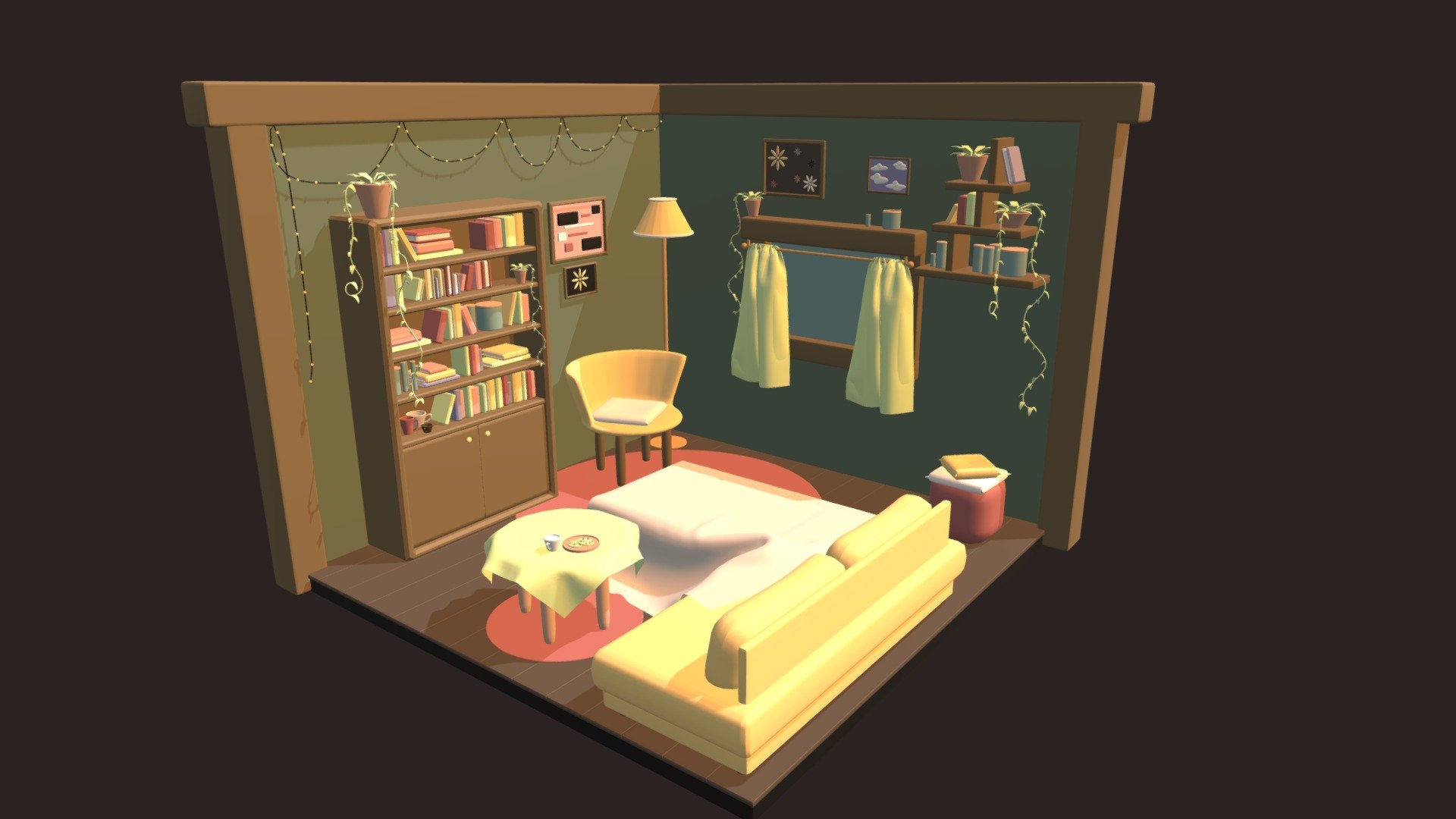 Cozy Isometric Room - 3D model by Mina S. (@minaskagseth) [57d3b5d ...