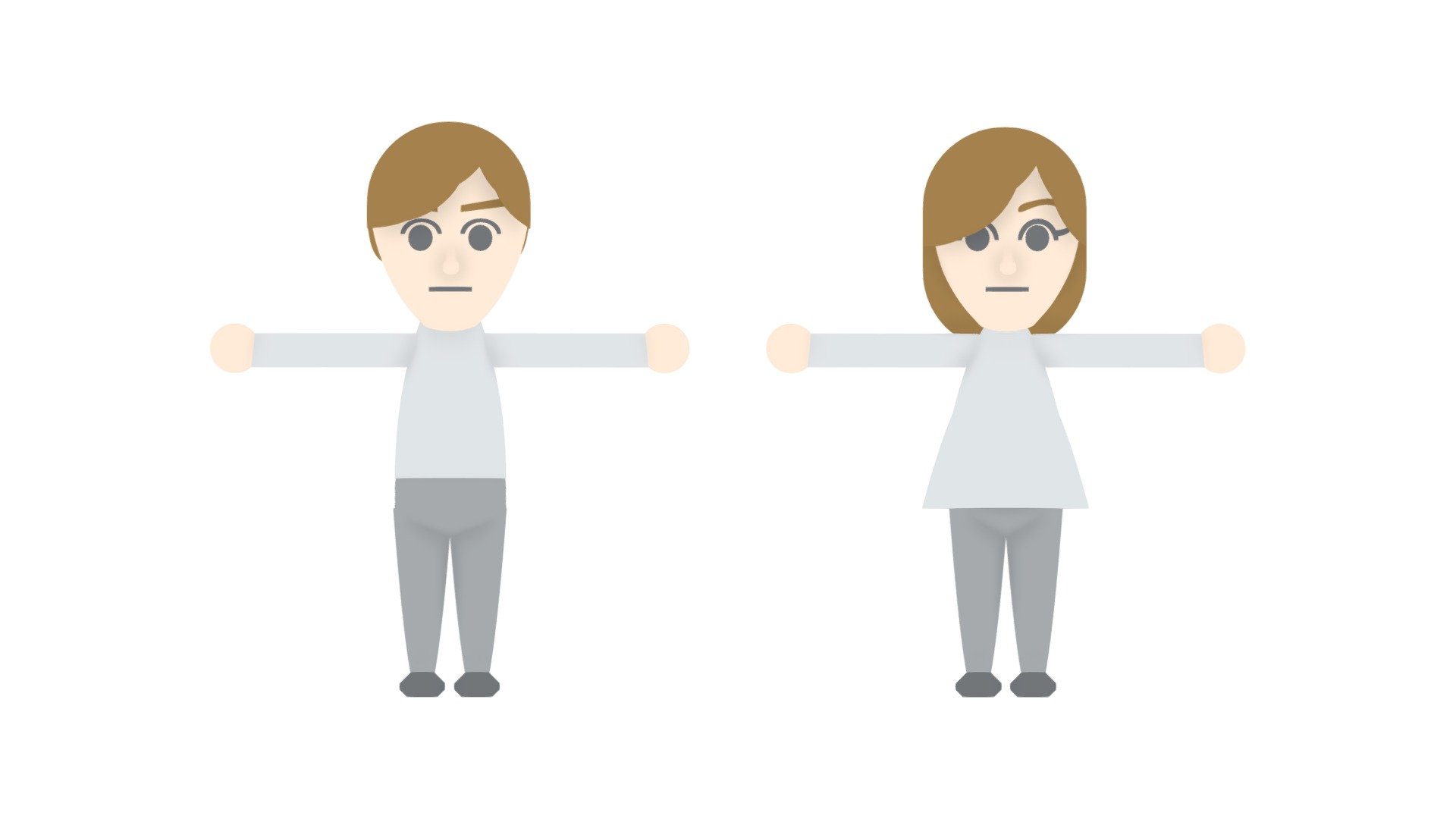Basic Mii Figures - 3D model by CMFDesign [57d63b9] - Sketchfab