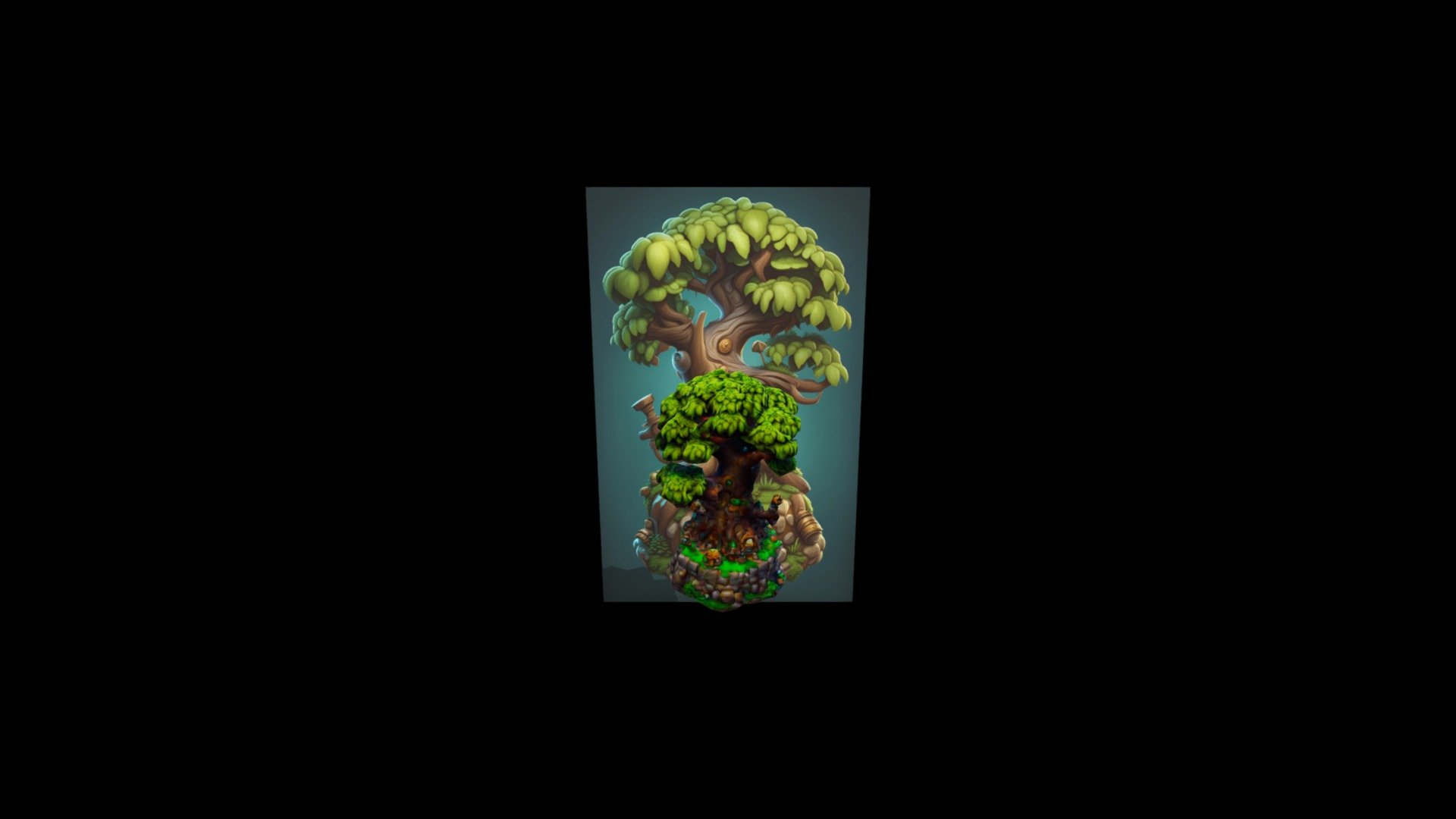"Fantasy Tree House" A large tree with a smal - Download Free 3D model ...