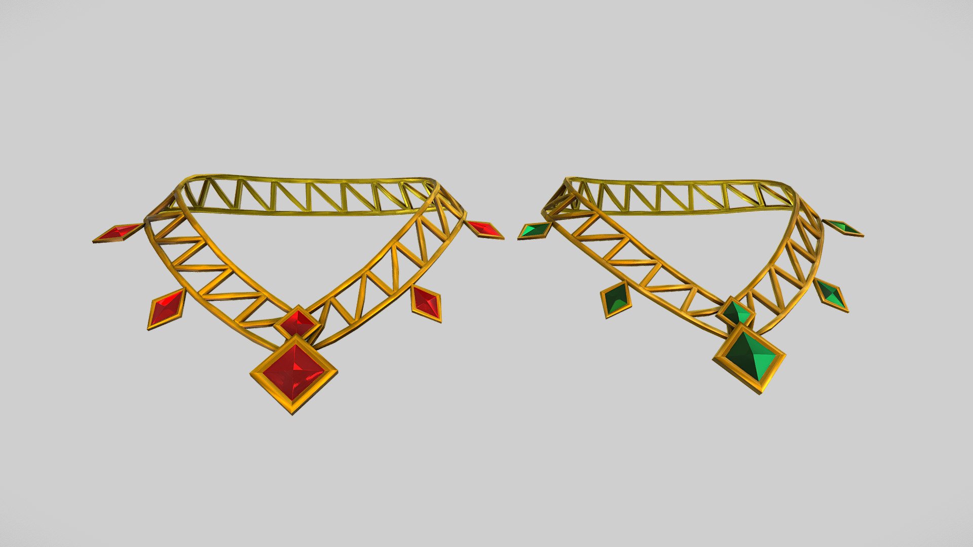 Geometric Triangle And Diamond Pattern Necklace - Buy Royalty Free 3D ...