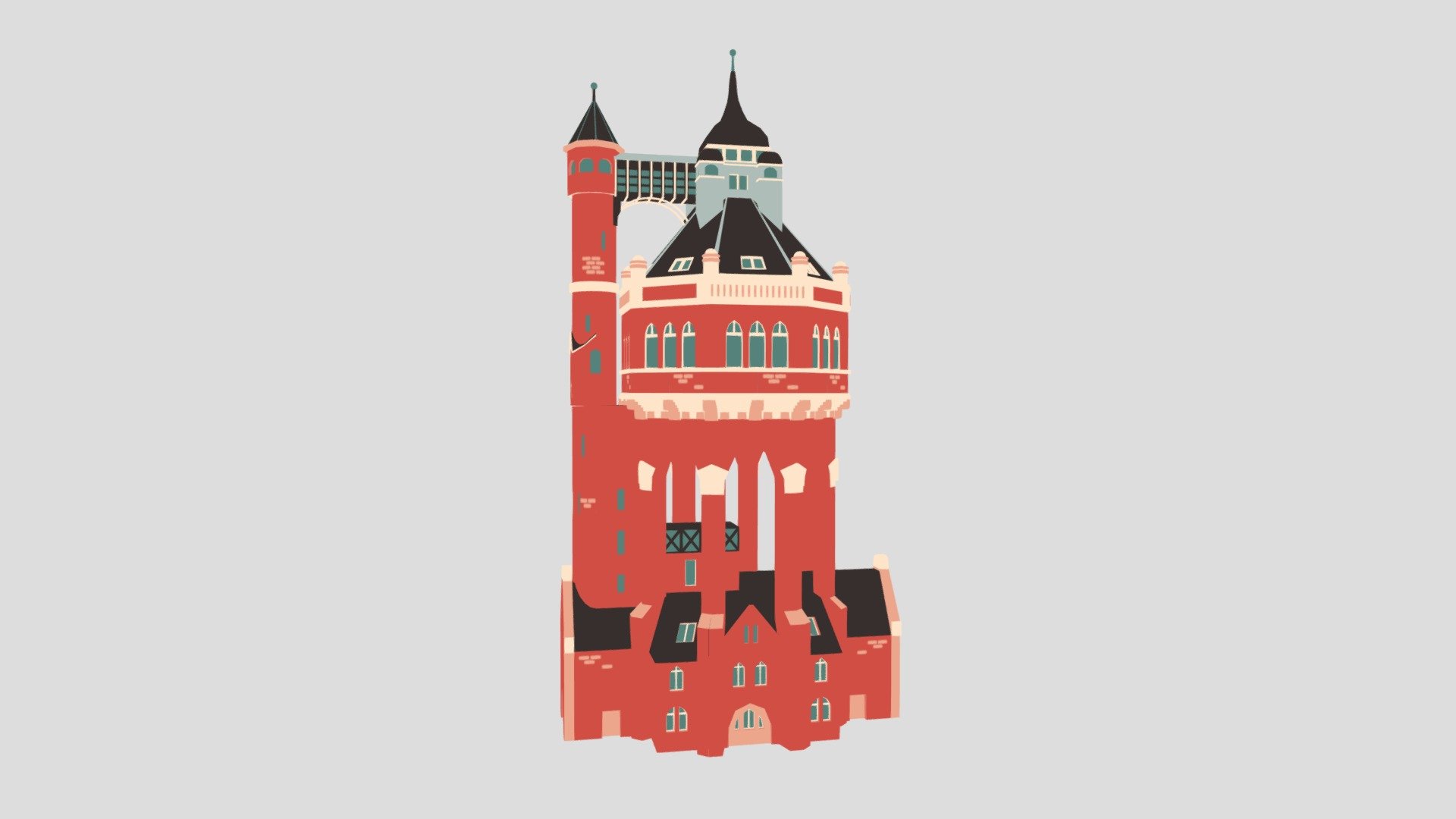 cartoonish tower - 3D model by v_pustote [57db8eb] - Sketchfab