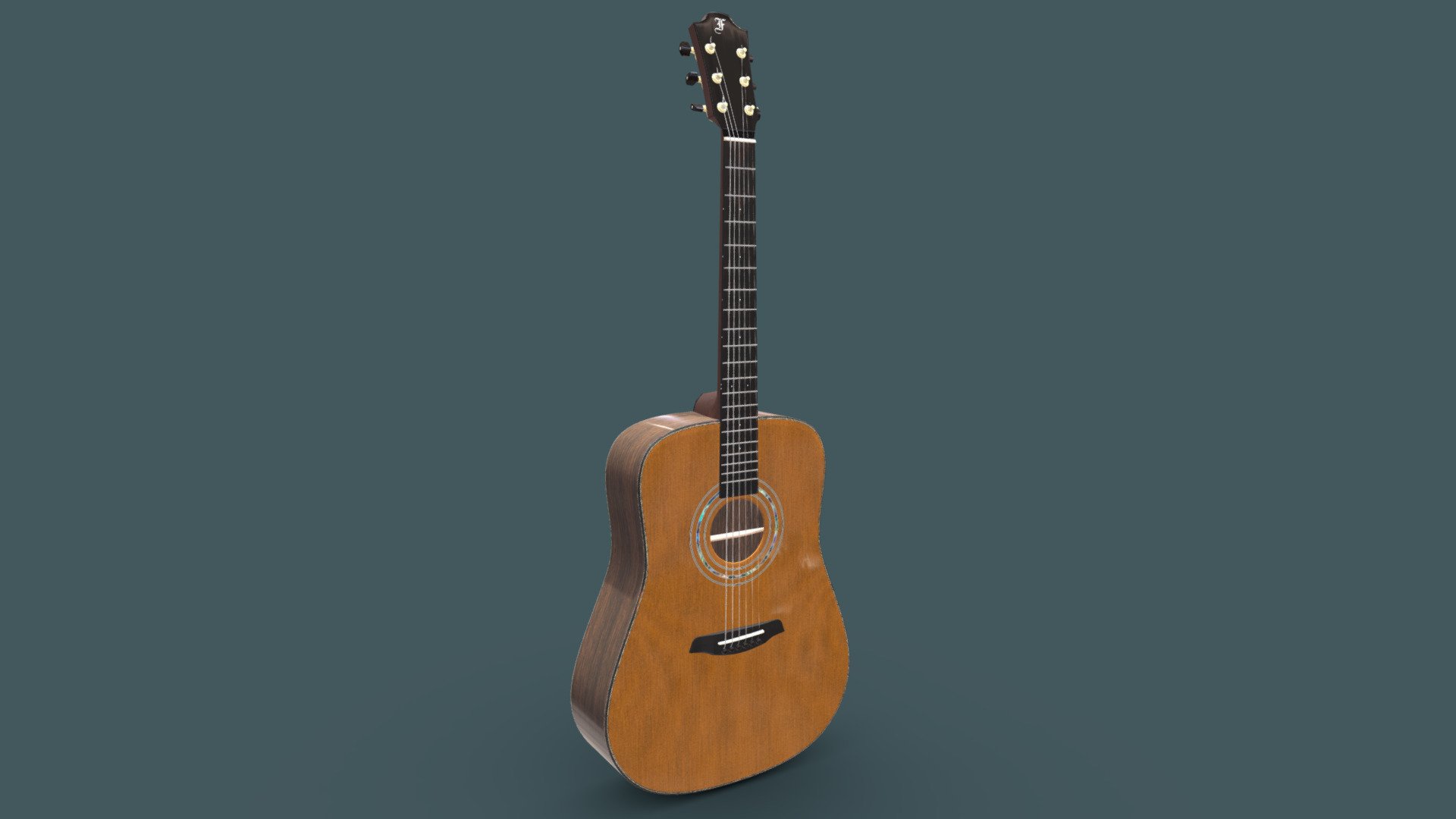 Acoustic Guitar - 3D model by mikuldad83 [57dbdc8] - Sketchfab