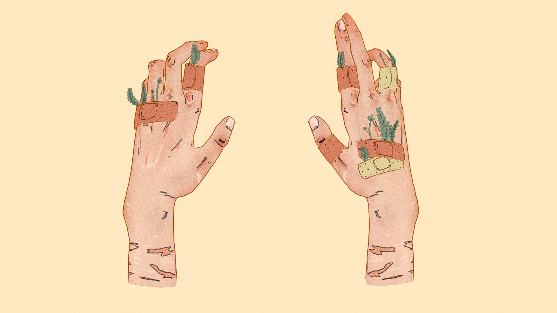 Damaged hands - Download Free 3D model by Coffeek (@coffe0wolf ...
