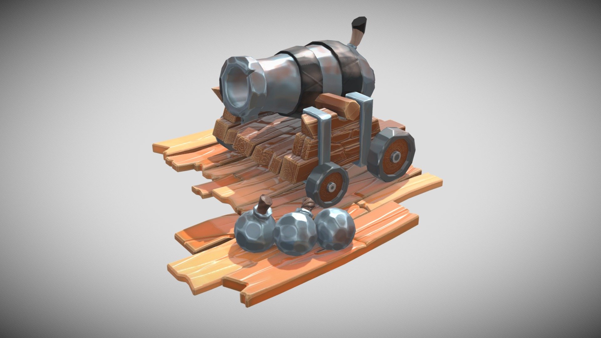 Stylized Low Poly Cannon - Download Free 3D model by Alessia Verza ...