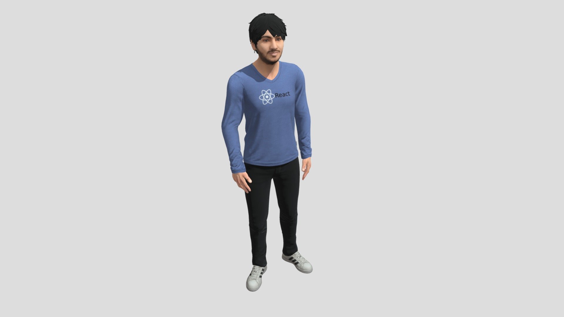 React Developer Waving Raihan Sarkar Download Free 3d Model By Raihan Sarkar