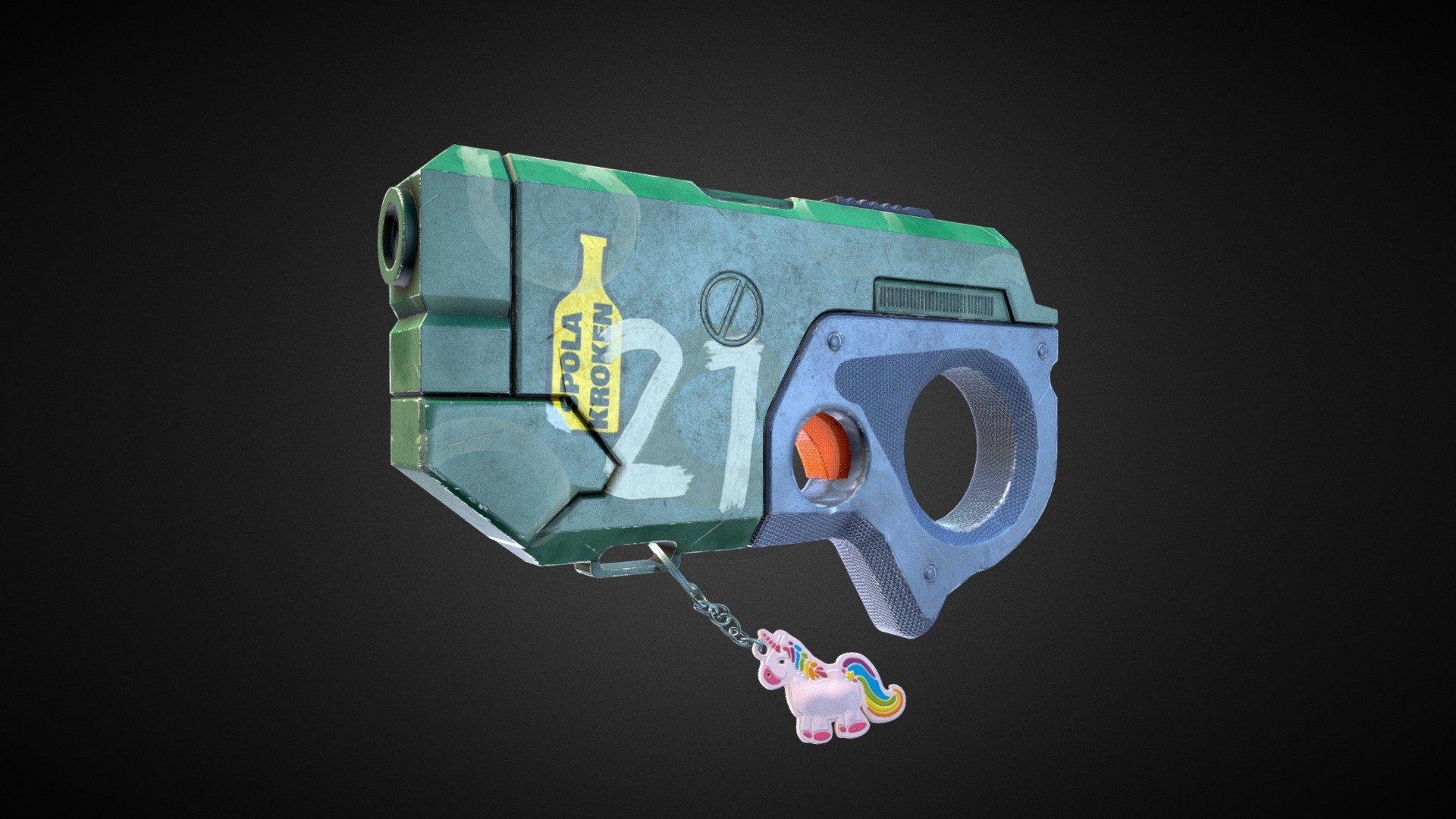 sci-fi handgun (unicorn-style) - 3D model by Julien Lommaert (@Crimson ...