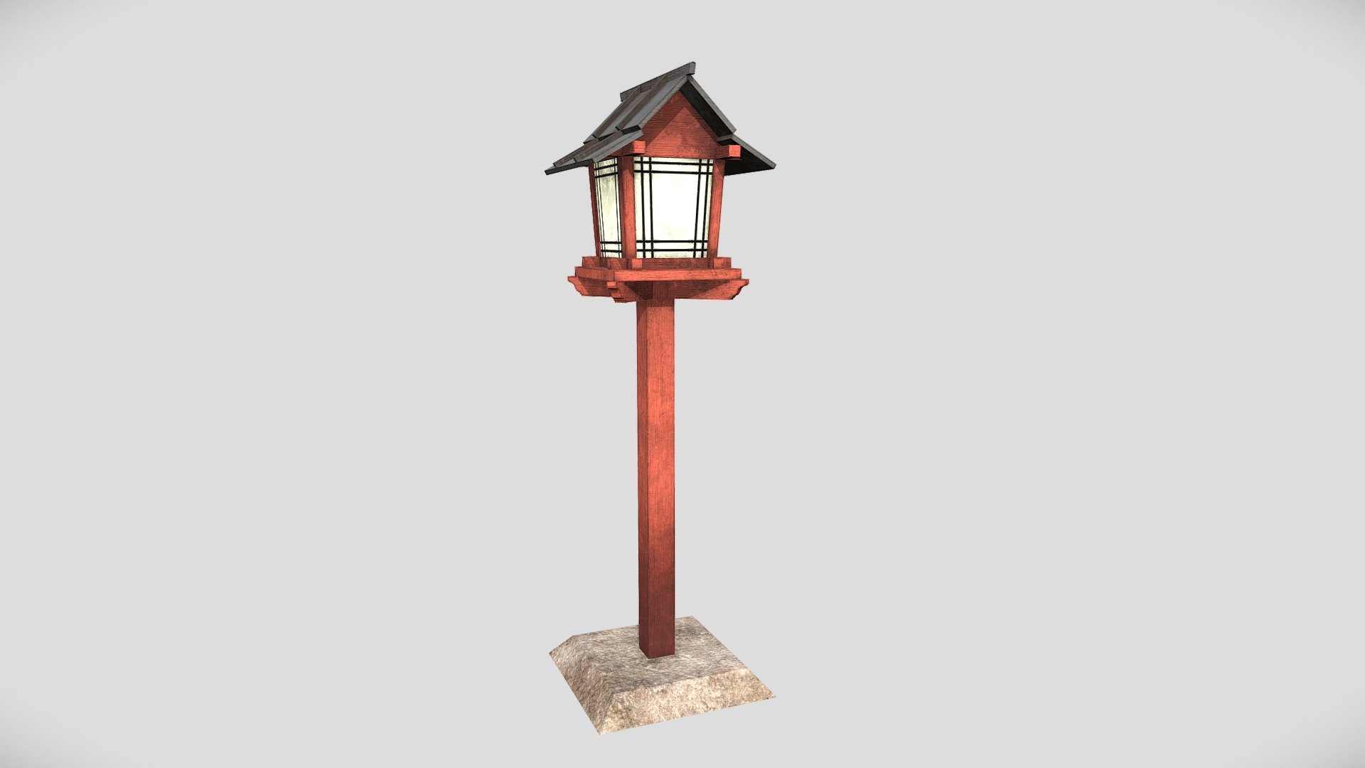 Japanese Wood Lantern - 3D model by Alexander.Treiner [57f9d20] - Sketchfab